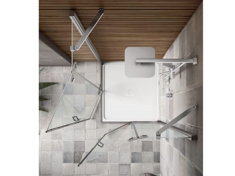 S6 Box doccia angolare in cristallo con porta a battente By Arcom