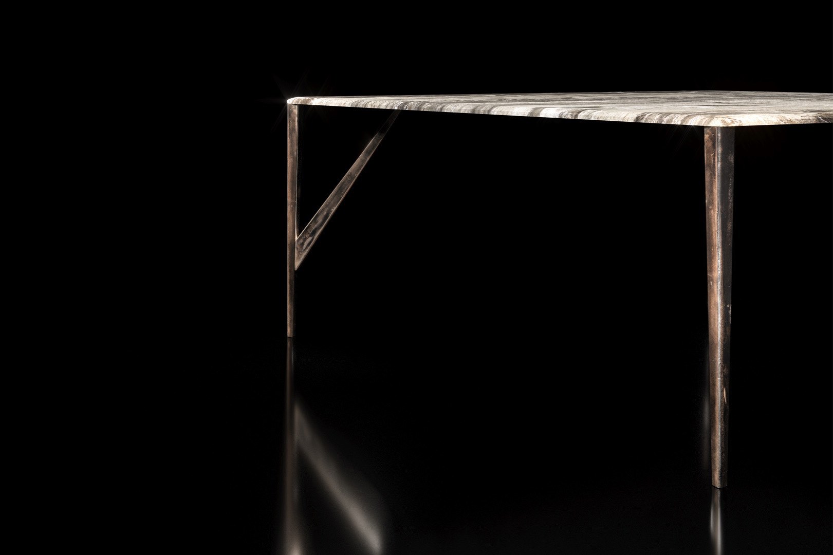 Rectangular stone table SAETTA By Henge design Massimo Castagna