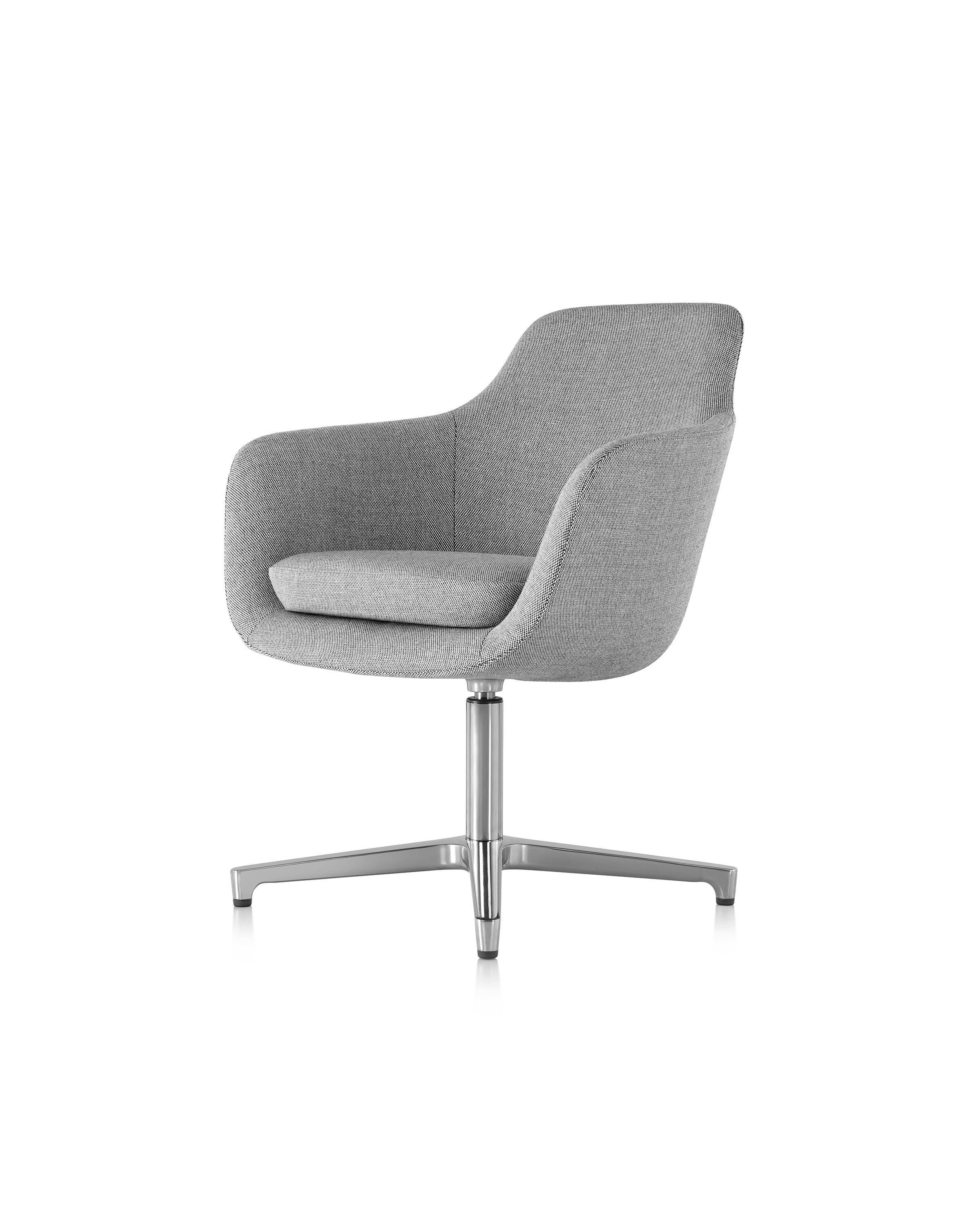 Swivel fabric chair with 4-spoke base with armrests SAIBA | Chair with ...