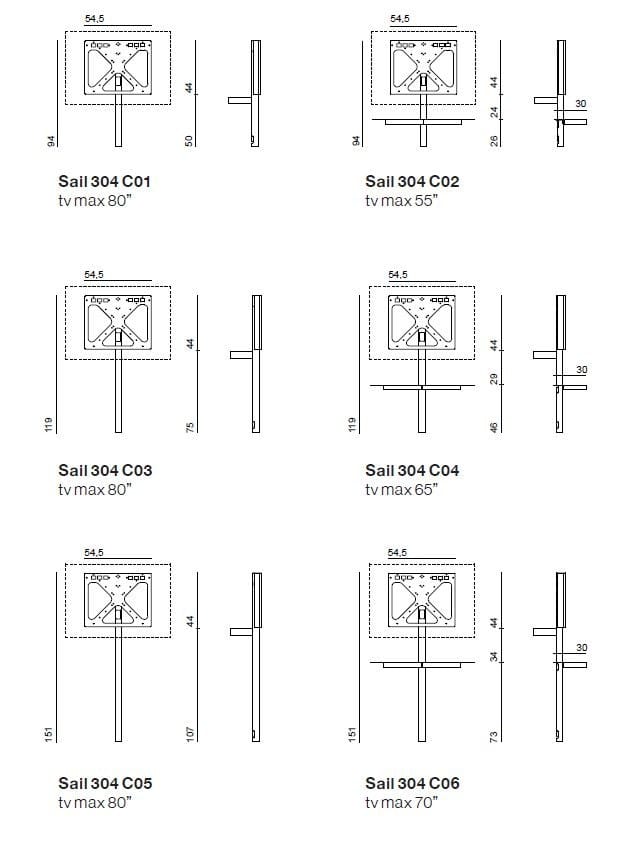Wall mounted metal stand SAIL 304 By Desalto