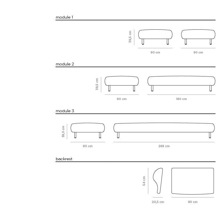 SALINAS Canapé de jardin 3 places modulable en tissu By MUSOLA | design ...