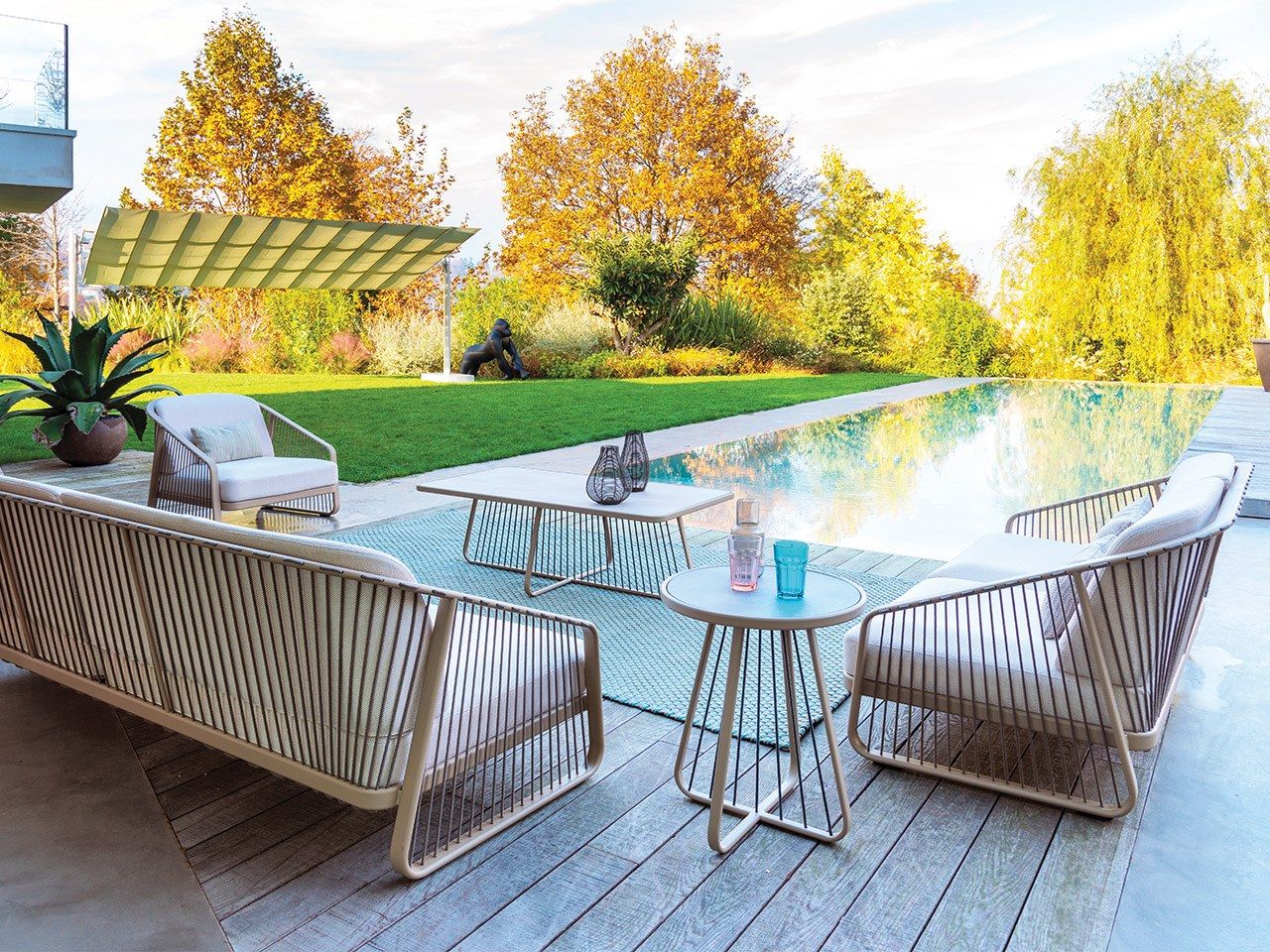 SALLY Rectangular laminate garden side table By Coro | design Riccardo Giovanetti