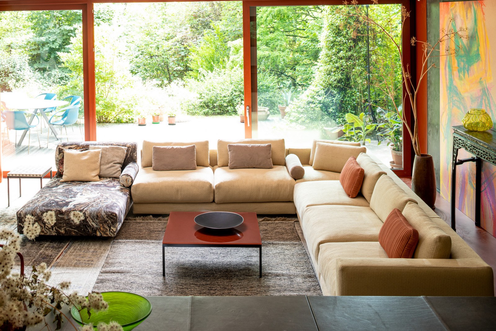 SALON NANÀ Square glass and steel coffee table for living room By ...