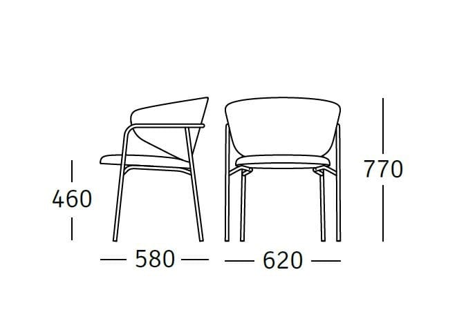 SAMURAI Upholstered fabric chair with armrests By ROSSIN | design ...