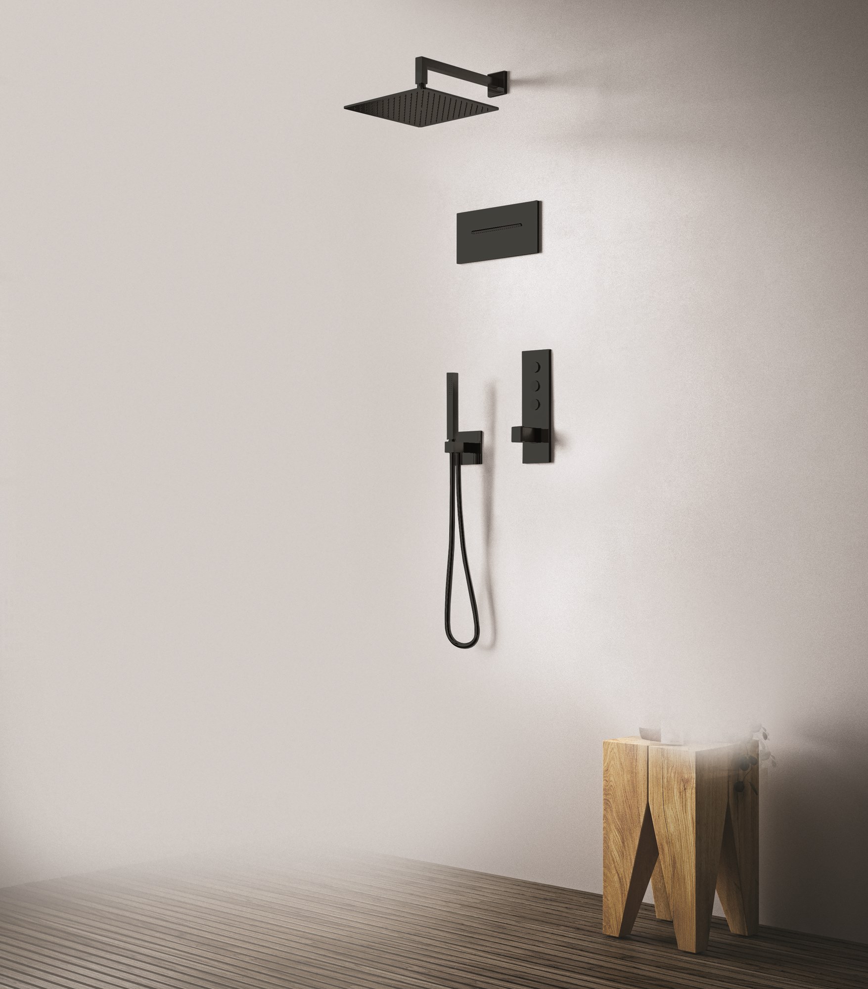 SHOWER HEADS & ARMS - SHOWER & BATH SYSTEMS Ceiling mounted square ...