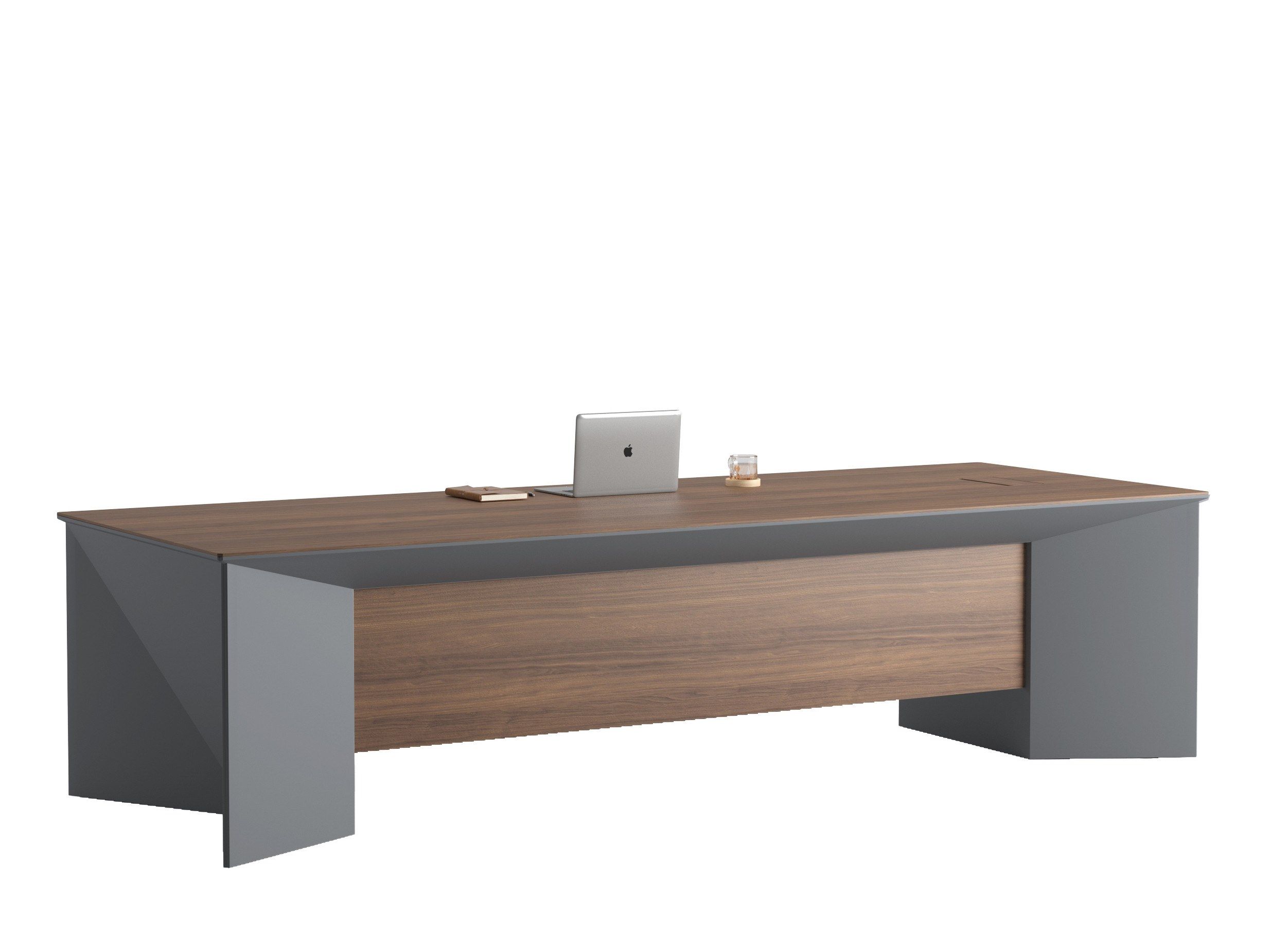 SANZIO Rectangular wooden executive desk with shelves By Ersa