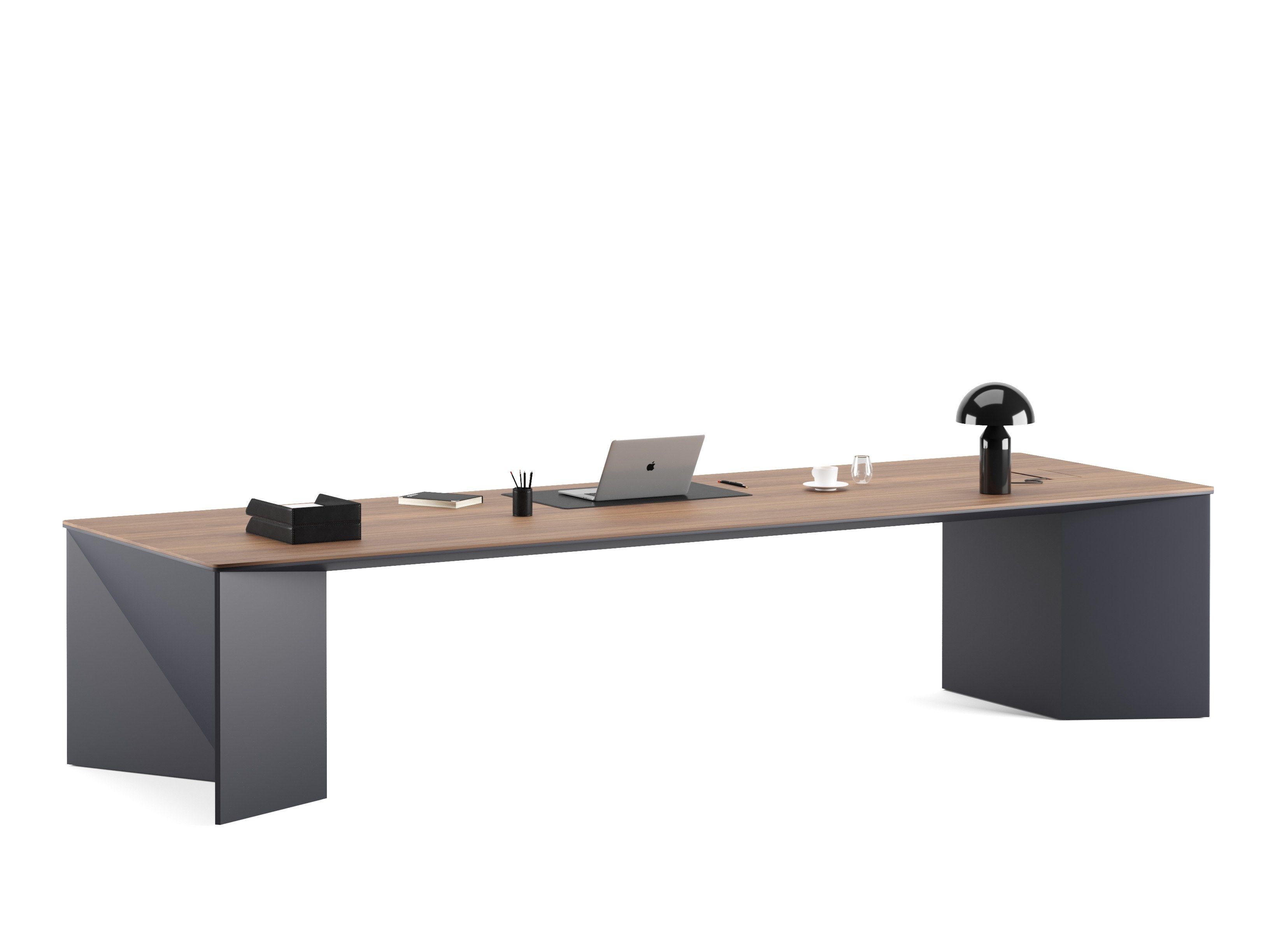 SANZIO Rectangular wooden executive desk with shelves By Ersa