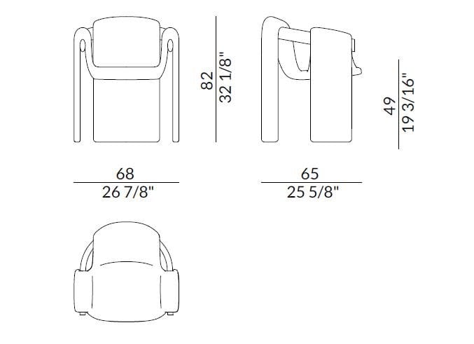 SARI | Chair Upholstered leather chair with armrests By Paolo Castelli ...
