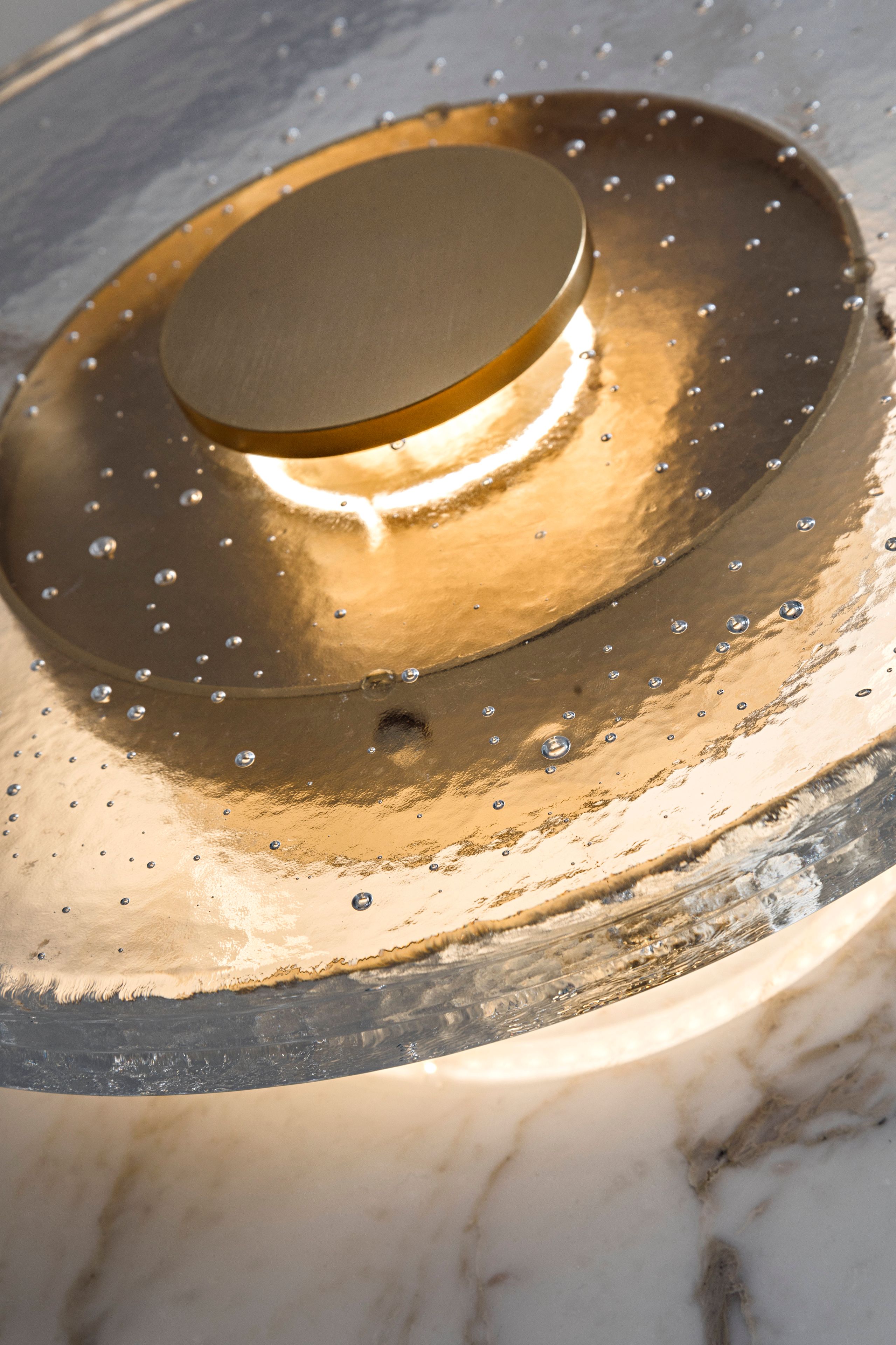 Metal and glass table lamp with dimmer SATURN By Cornelio Cappellini