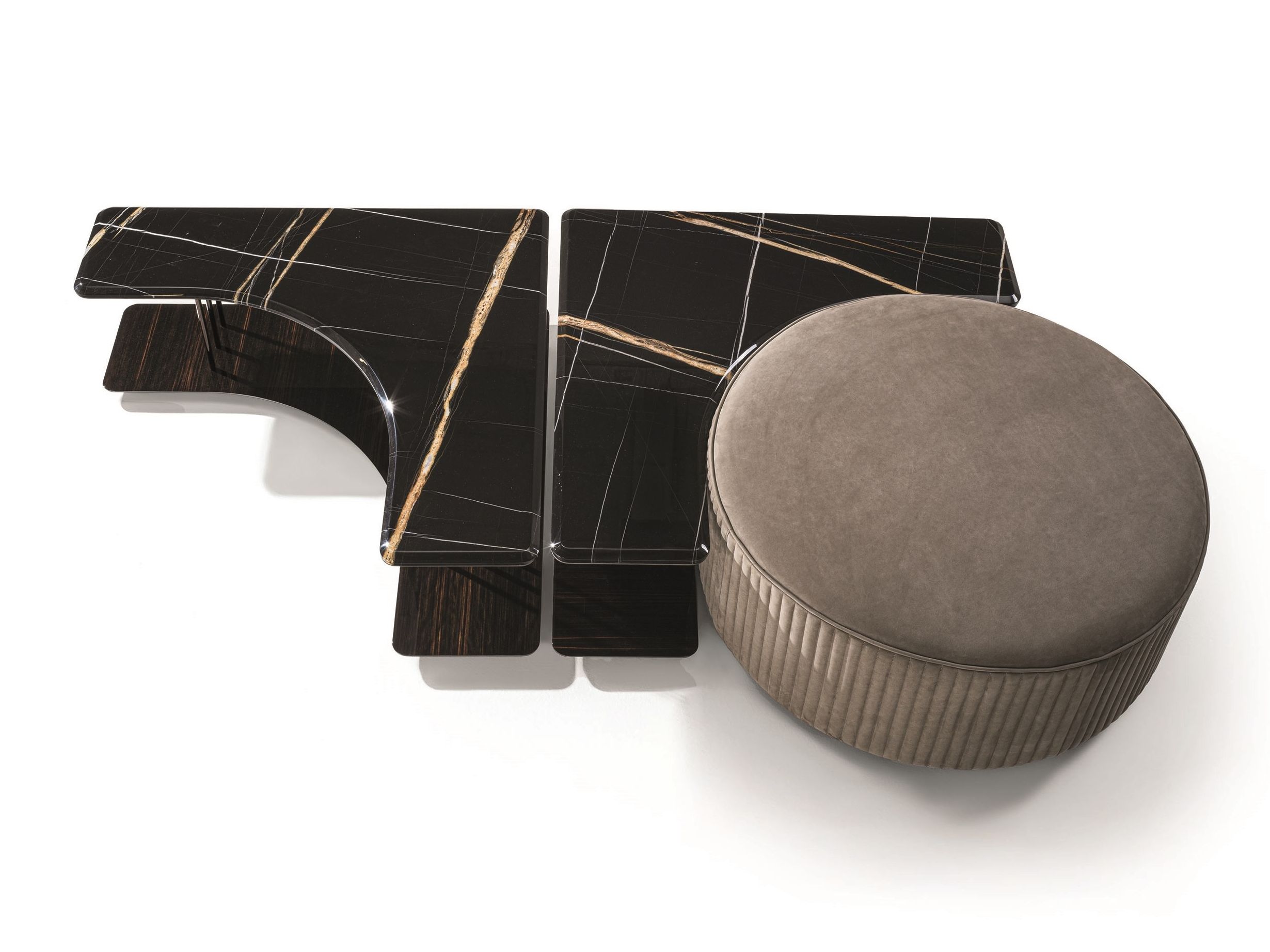 Modular marble coffee table SATURN By Longhi design Giuseppe Viganò