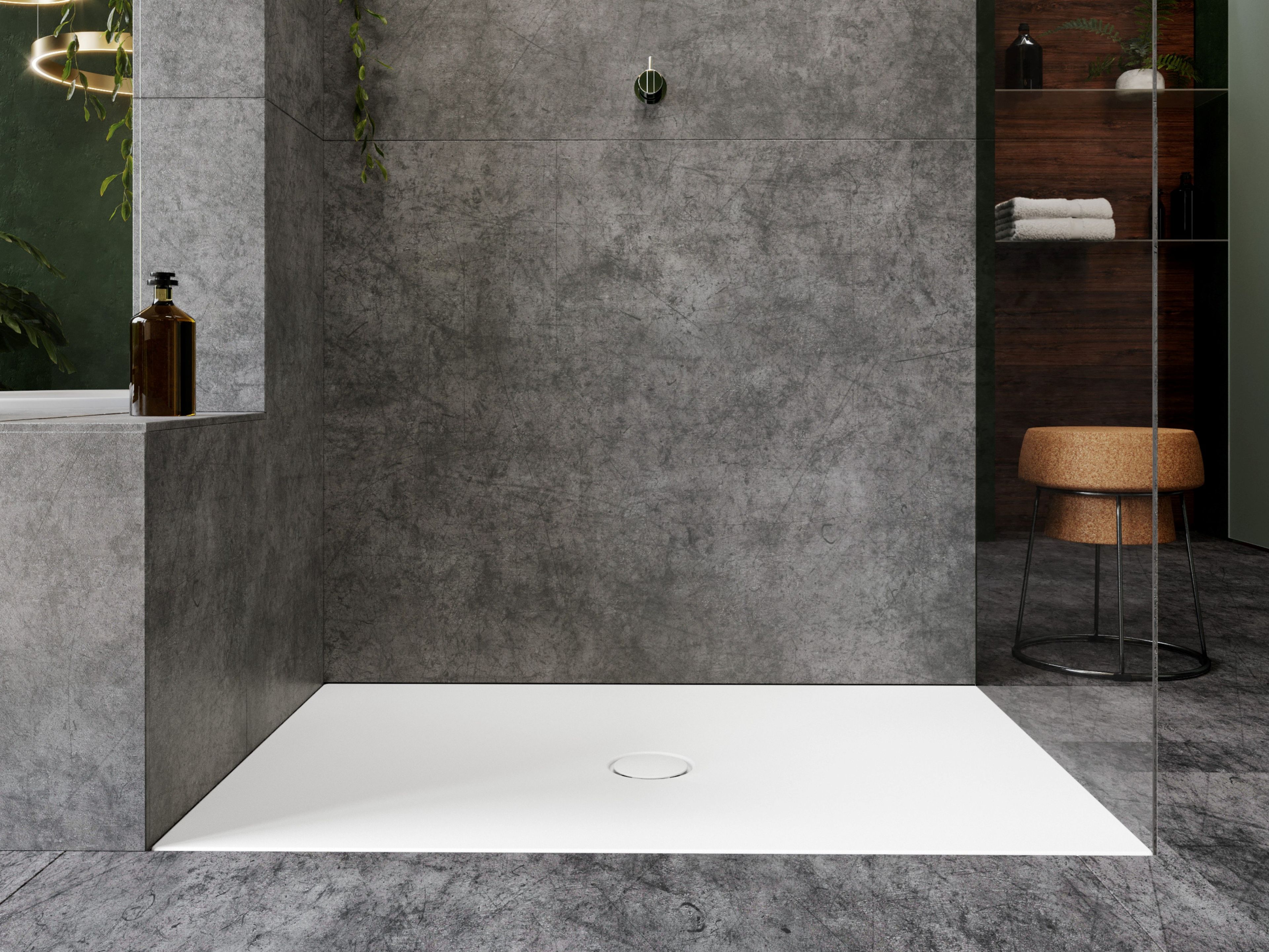 Flush fitting rectangular enamelled steel shower tray SCONA By Kaldewei