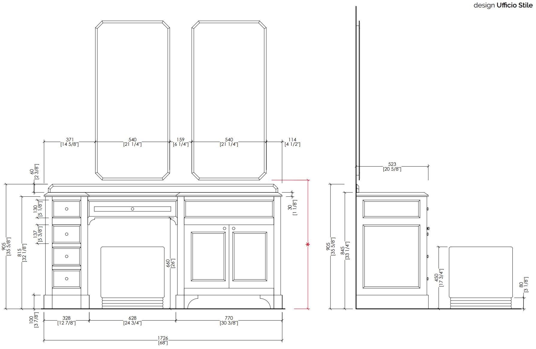 SEASON VANITY Wooden dressing table / vanity unit with marble top By ...