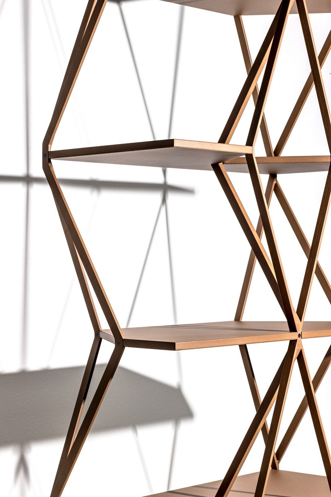 SECRET CUBIC SHELVES Open wall-mounted powder coated steel bookcase By ...