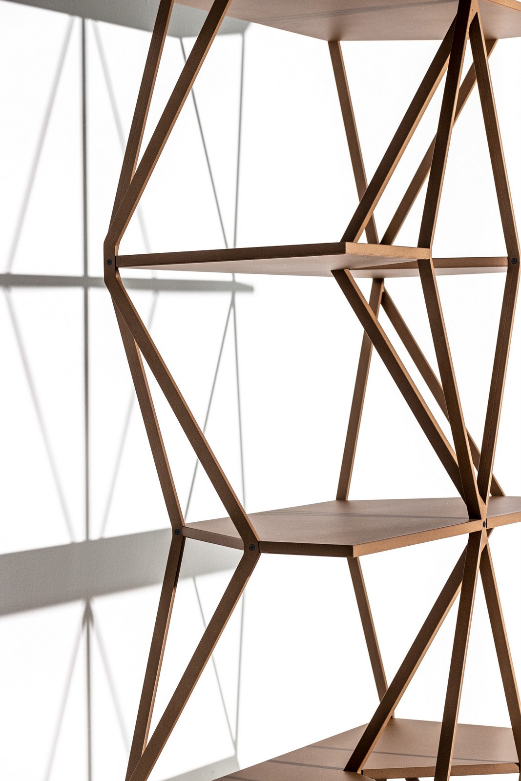 SECRET CUBIC SHELVES Open wall-mounted powder coated steel bookcase By ...