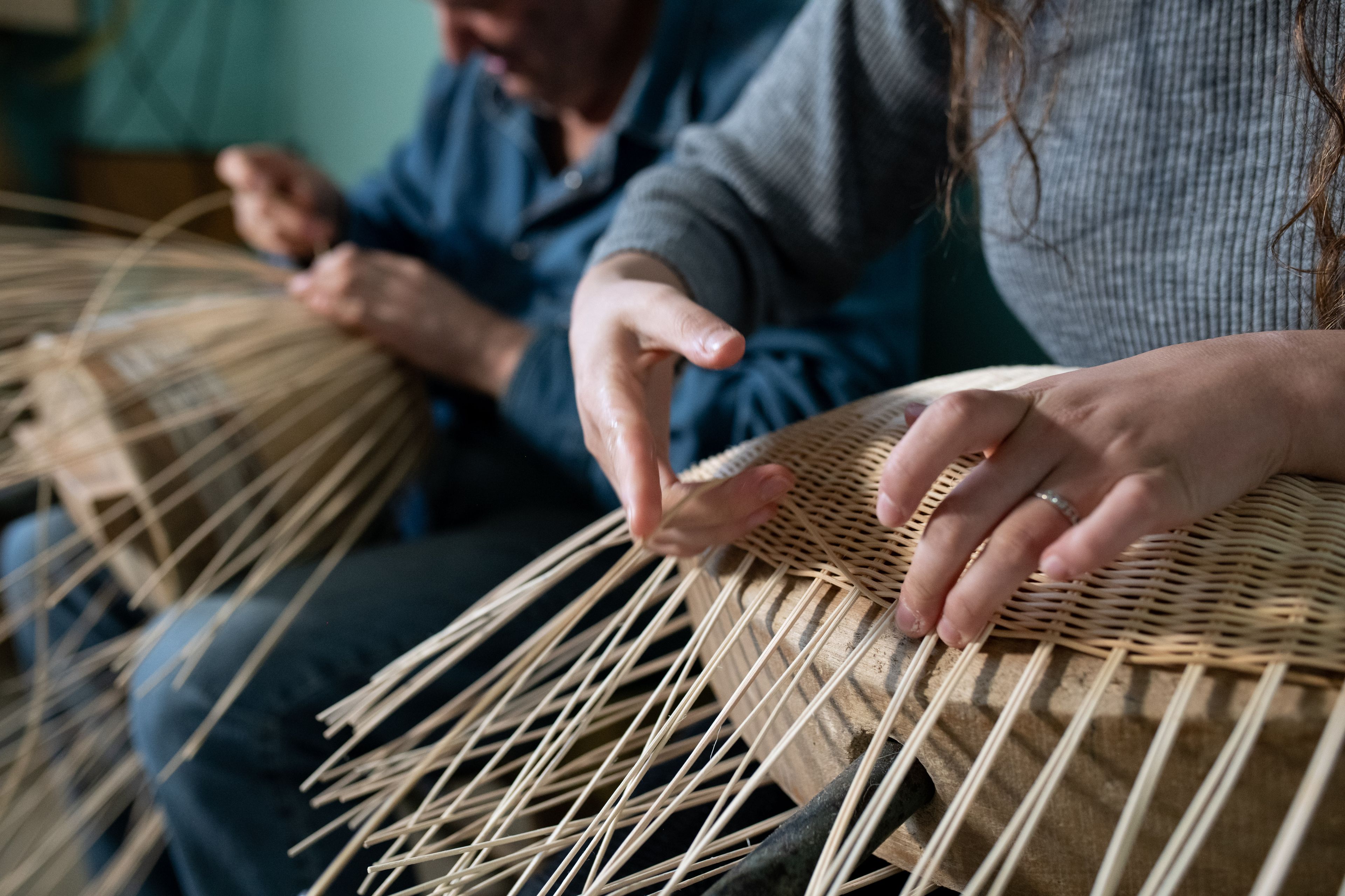 Woven wicker pendant lamp SEIA 140 By Bottega Intreccio design Maurizio ...