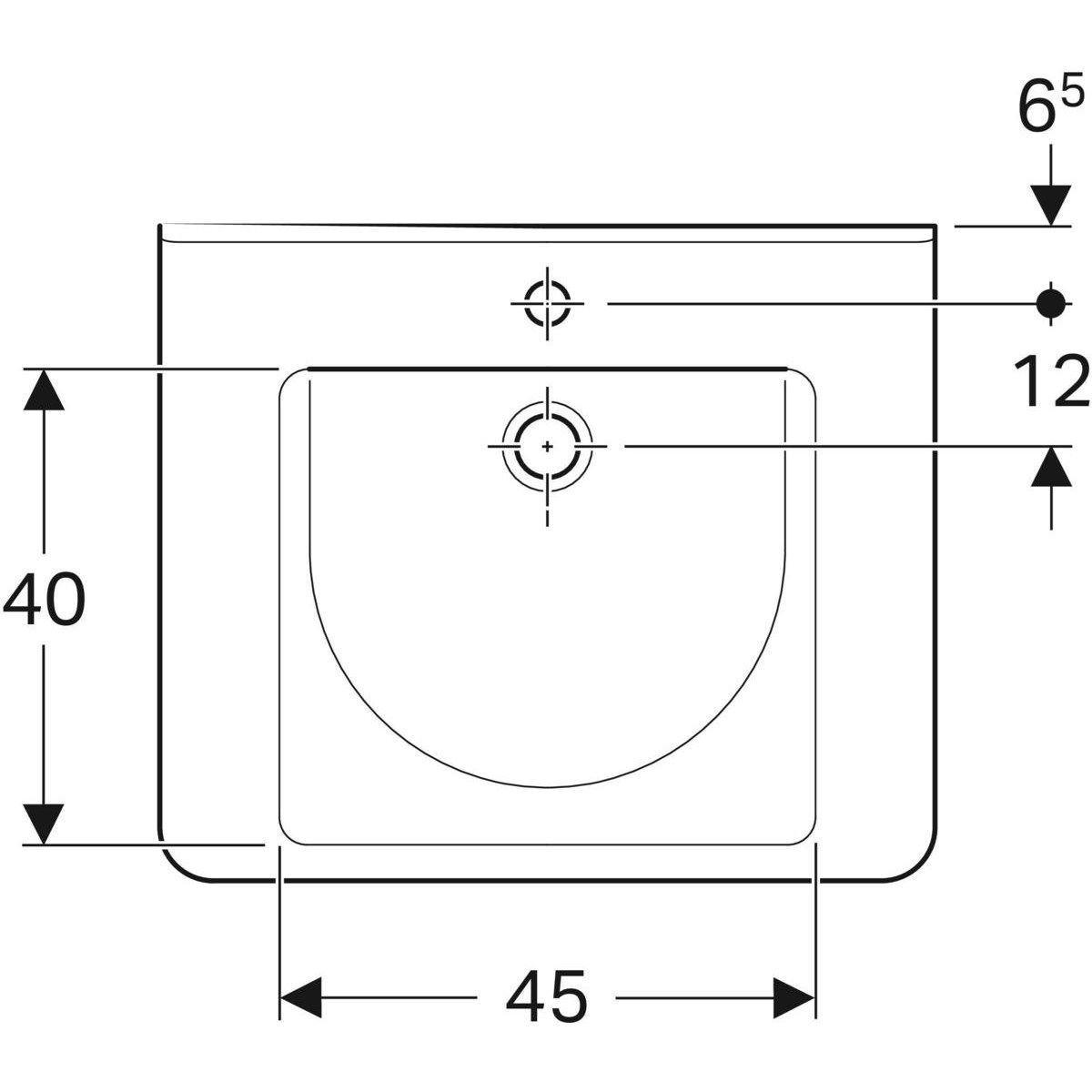 Vitreous China washbasin for disabled SELNOVA COMFORT SQUARE By Geberit