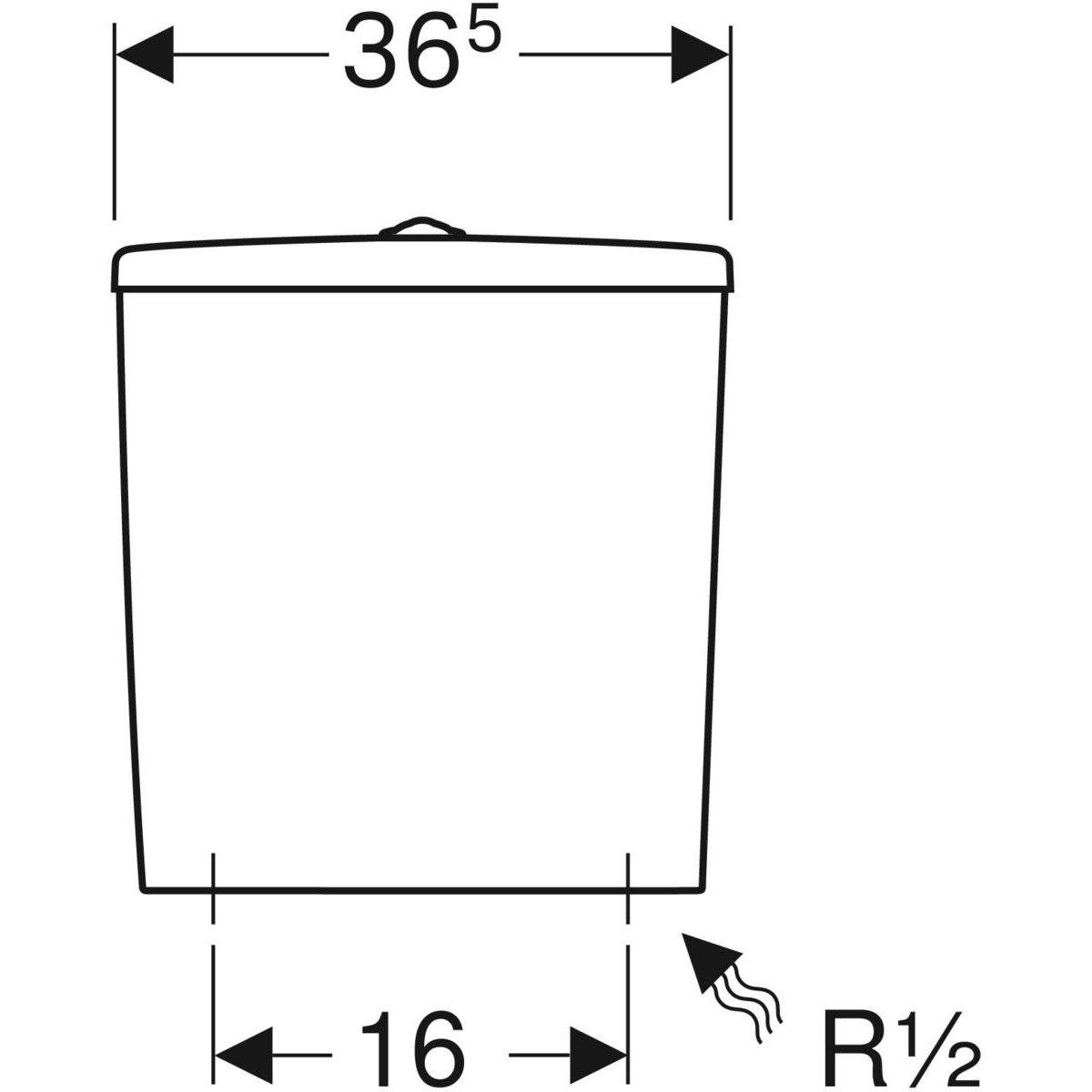 SELNOVA Aufputz-Spülkasten aus Vitreous China By Geberit