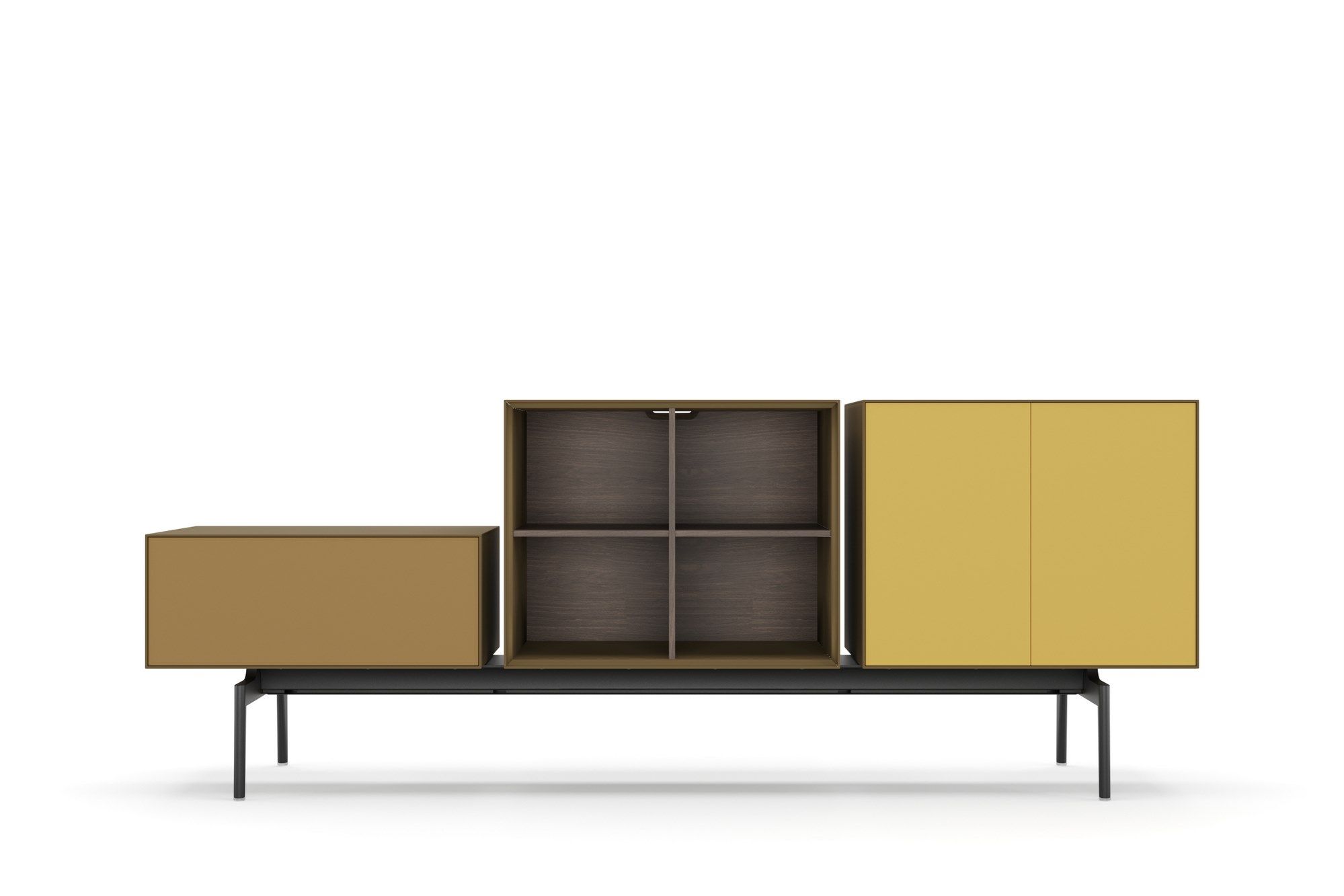 SEMITON 3 UNITS Modular MDF sideboard By Arper | design Garcia Cumini