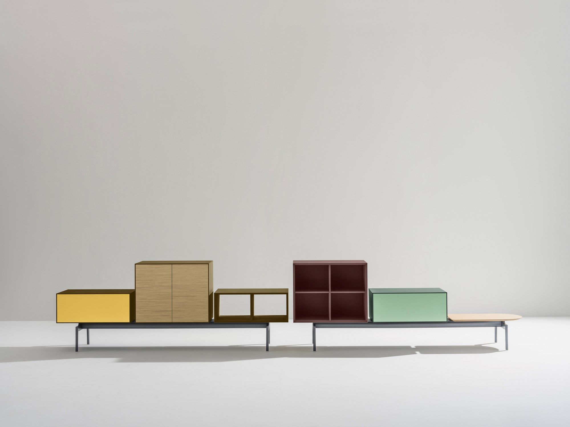SEMITON 3 UNITS Modular MDF sideboard By Arper | design Garcia Cumini