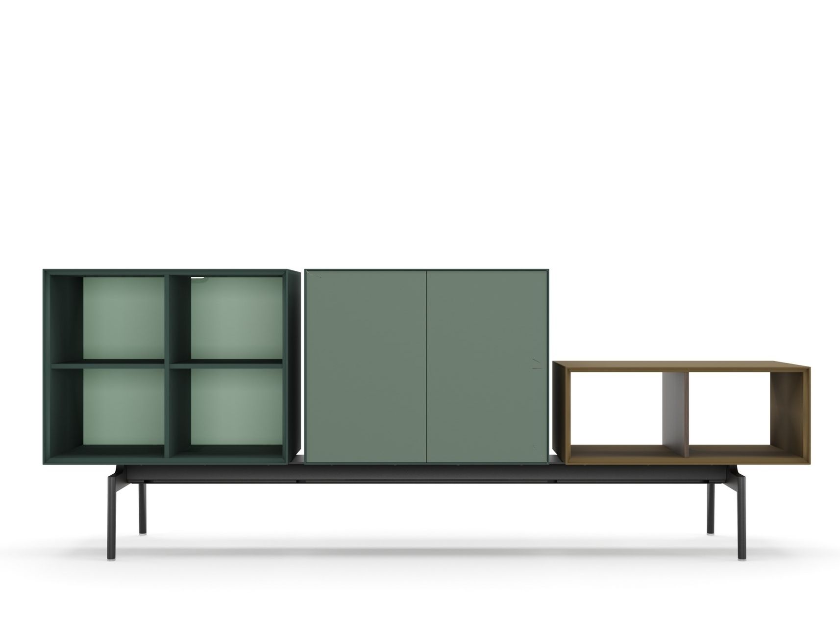 SEMITON 3 UNITS Modular MDF sideboard By Arper | design Garcia Cumini