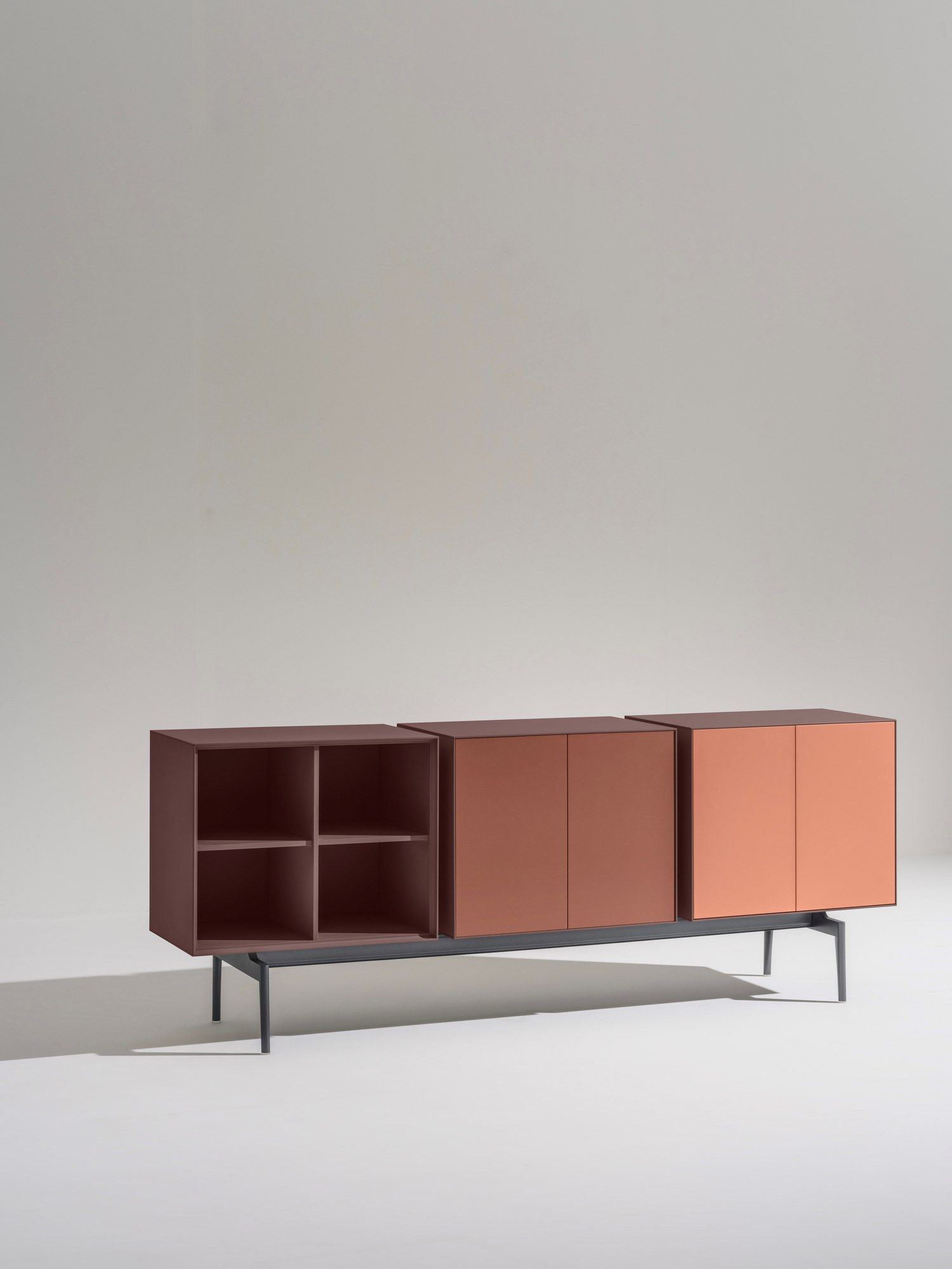 SEMITON 3 UNITS Modular MDF sideboard By Arper | design Garcia Cumini