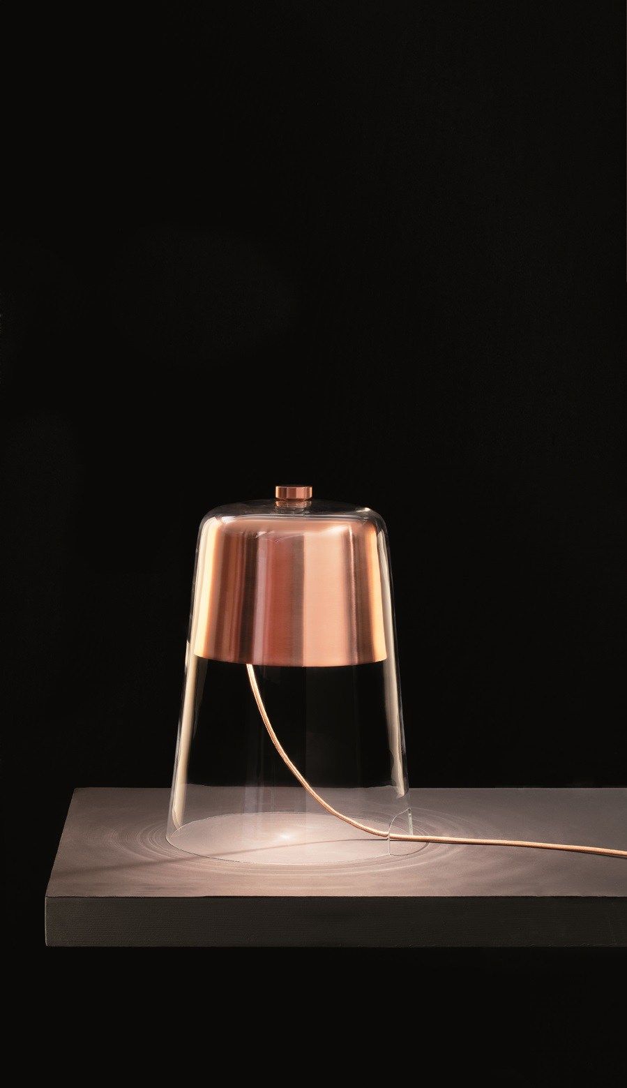 Blown glass table lamp with dimmer SEMPLICE - 226 By Oluce design Sam Hecht