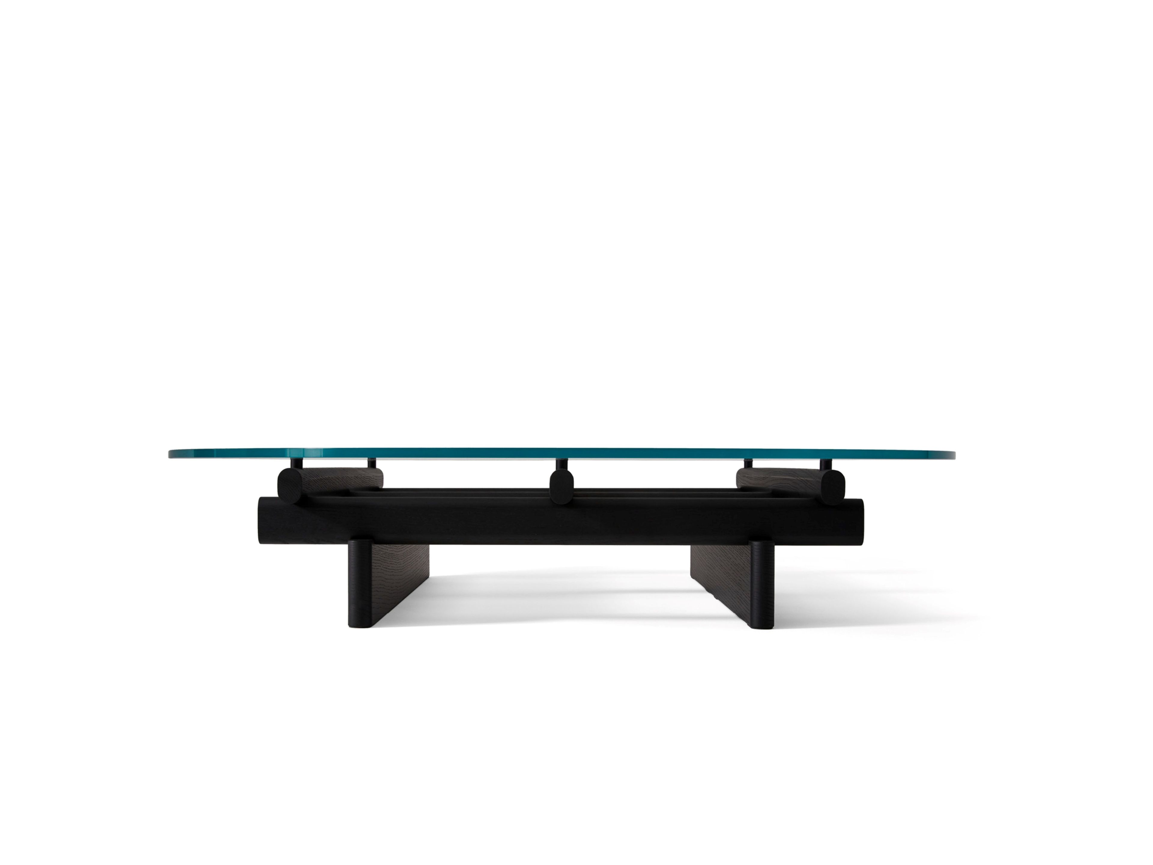SENGU Low round wood and glass coffee table By Cassina | design ...