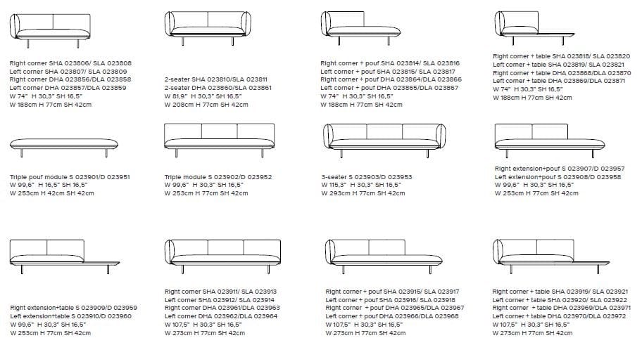 SENJA Sofá de jardín modular de tela de esquina By TRIBÙ
