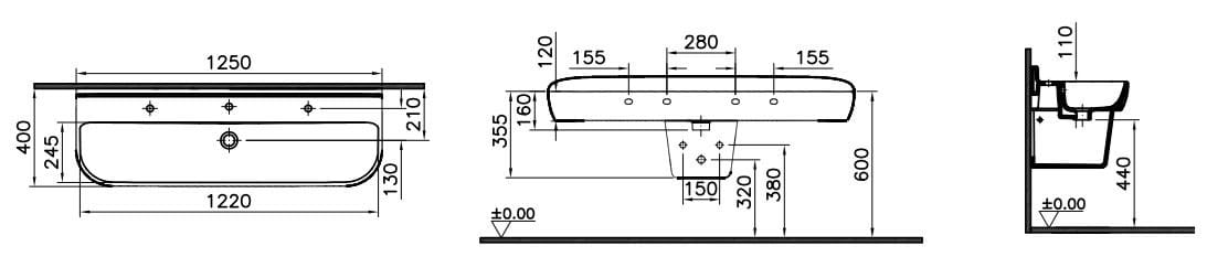 SENTO KIDS Rectangular ceramic washbasin for children By VitrA ...