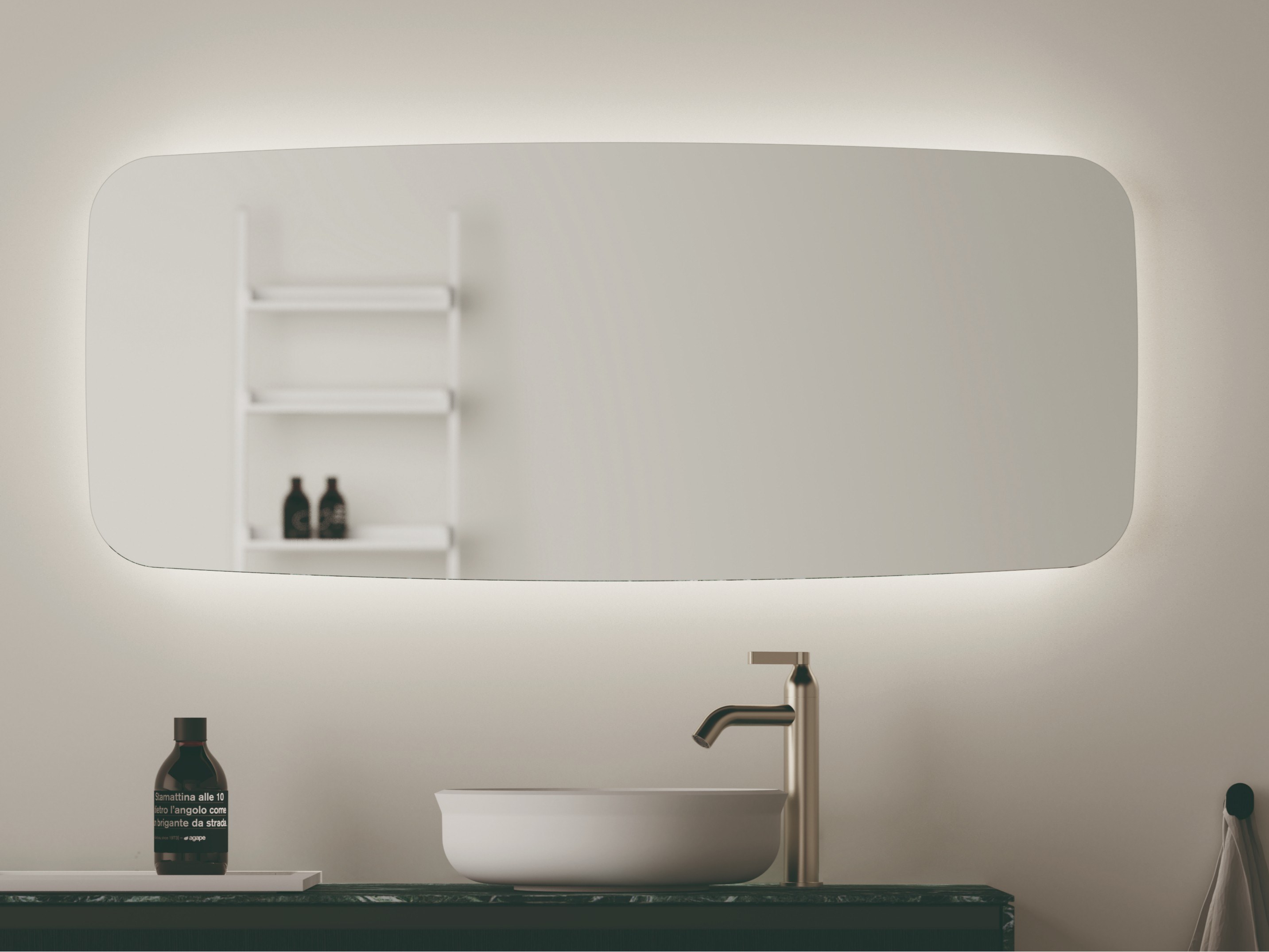 Rectangular wall-mounted bathroom mirror SEPPIA By Agape design ...