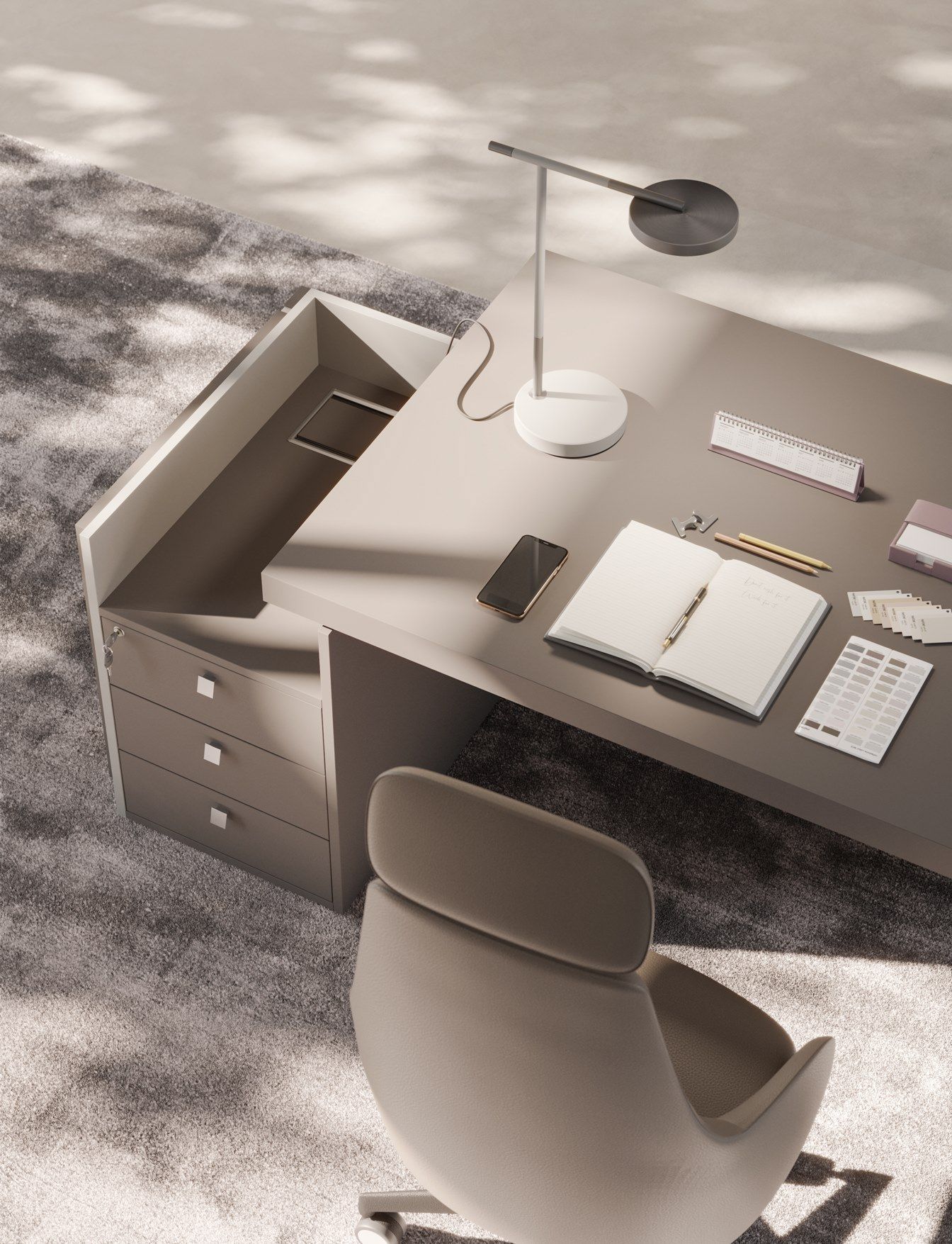 SESSANTA Rectangular wooden executive desk By PROF