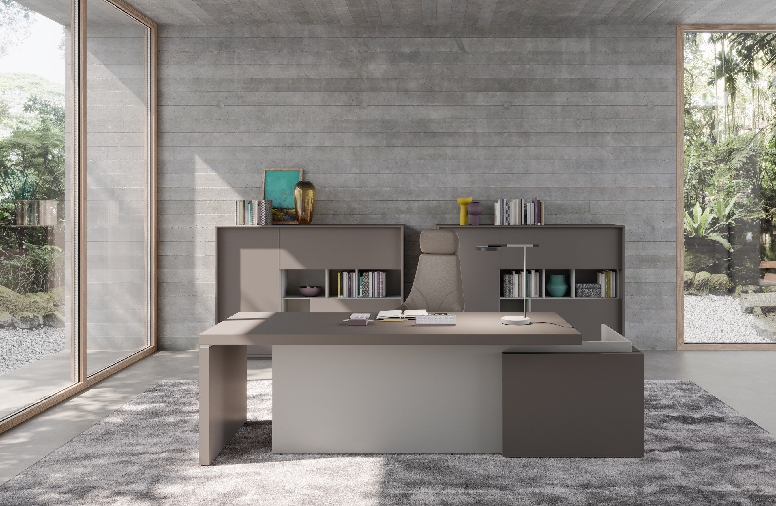 SESSANTA Rectangular wooden executive desk By PROF