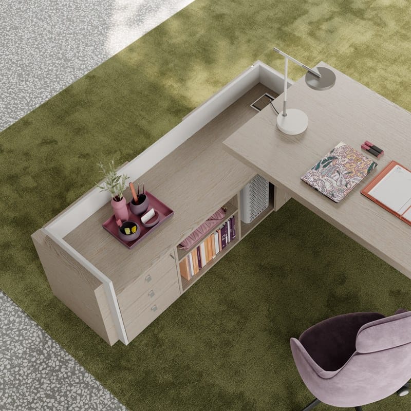 SESSANTA Rectangular wooden executive desk By PROF