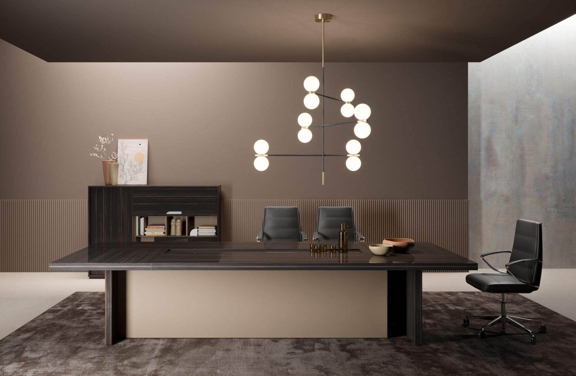 SESSANTA Rectangular wooden meeting table By PROF