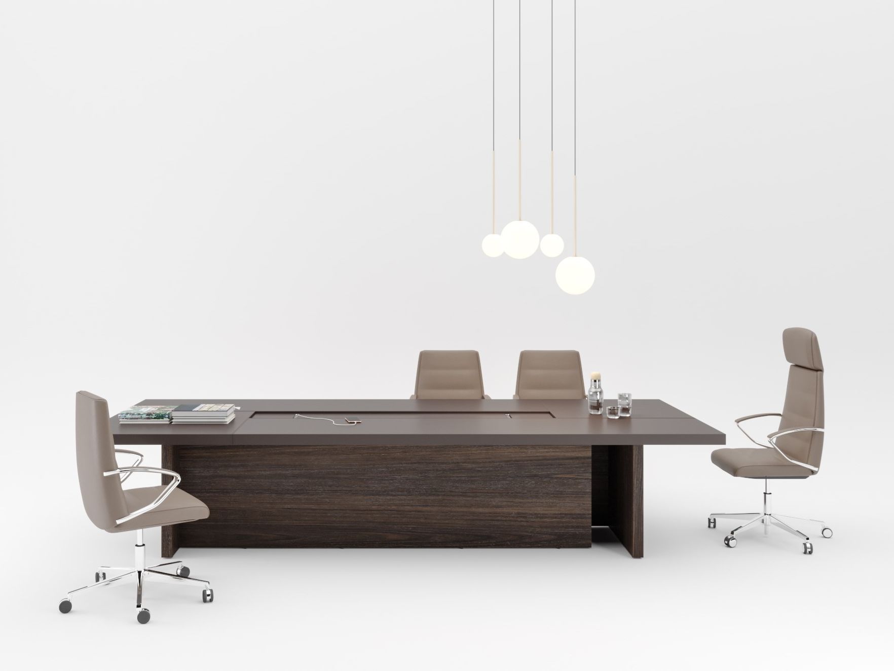 SESSANTA Rectangular wooden meeting table By PROF