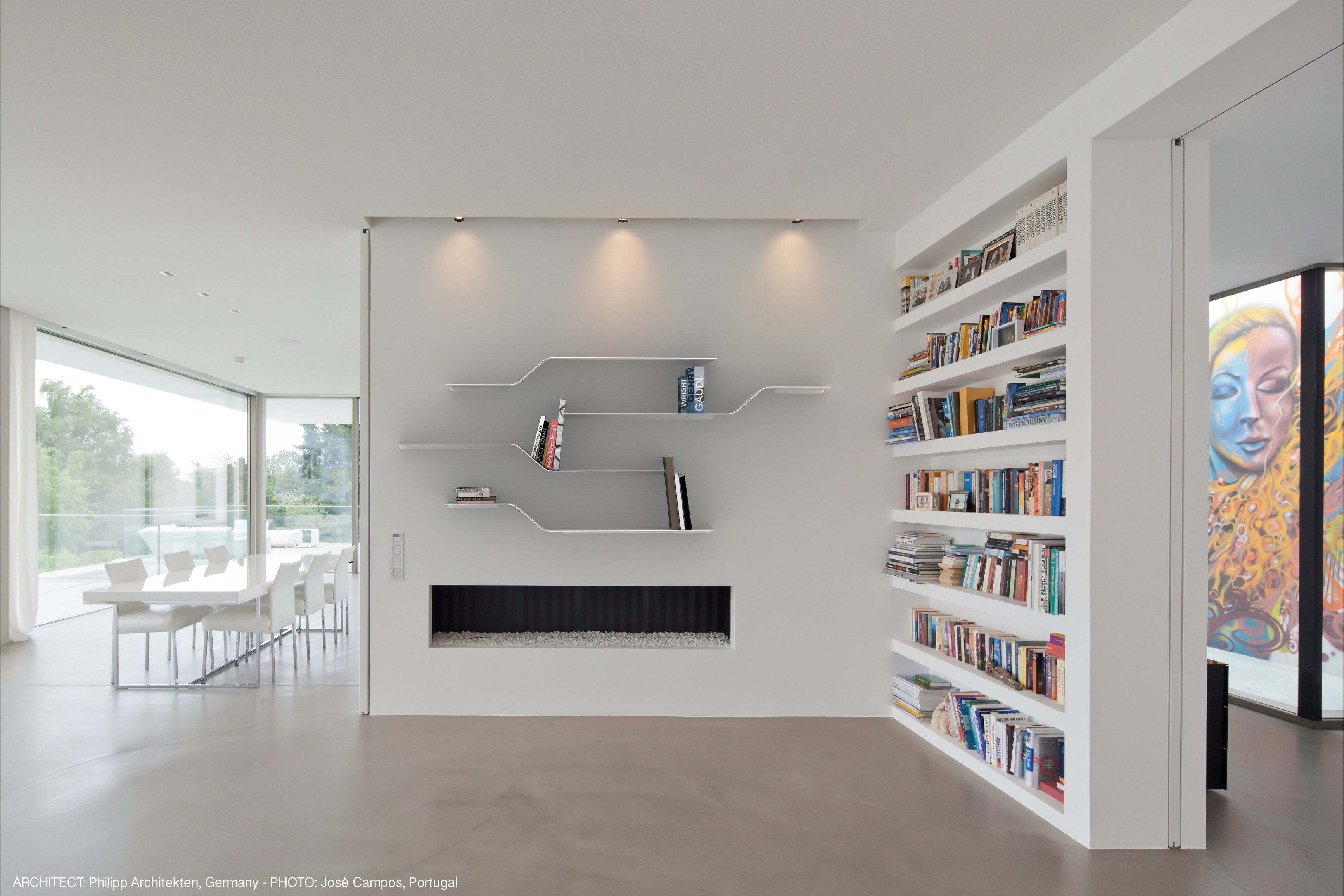 Powder coated aluminium wall shelf SET 13 Network modular shelf ...