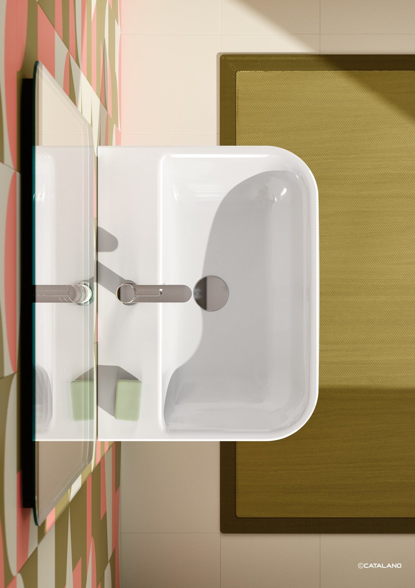 Lavabo sospeso con porta asciugamani SFERA - CERAMICA CATALANO ...