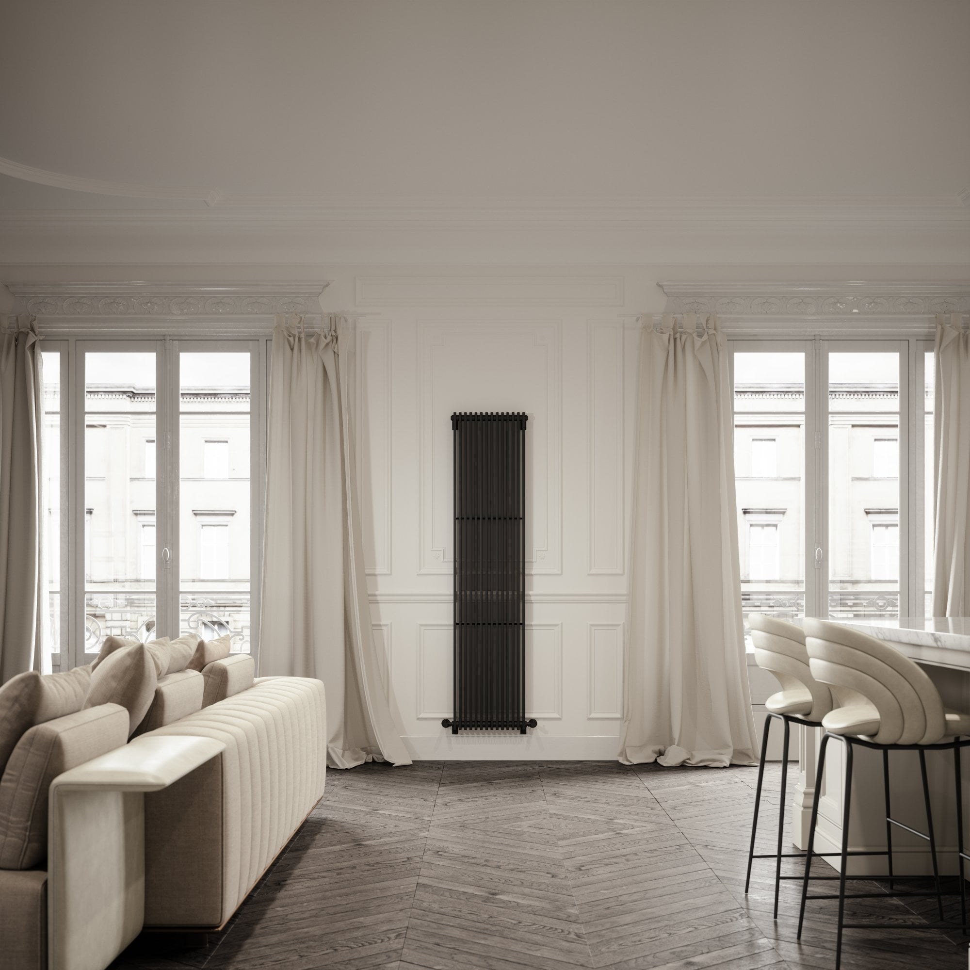 SHADOW Vertical wall-mounted decorative radiator By LUSSO