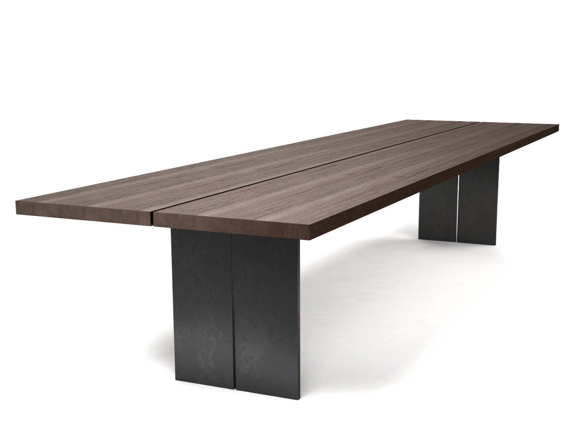 Rectangular steel and wood dining table SHARE By STEININGER design ...