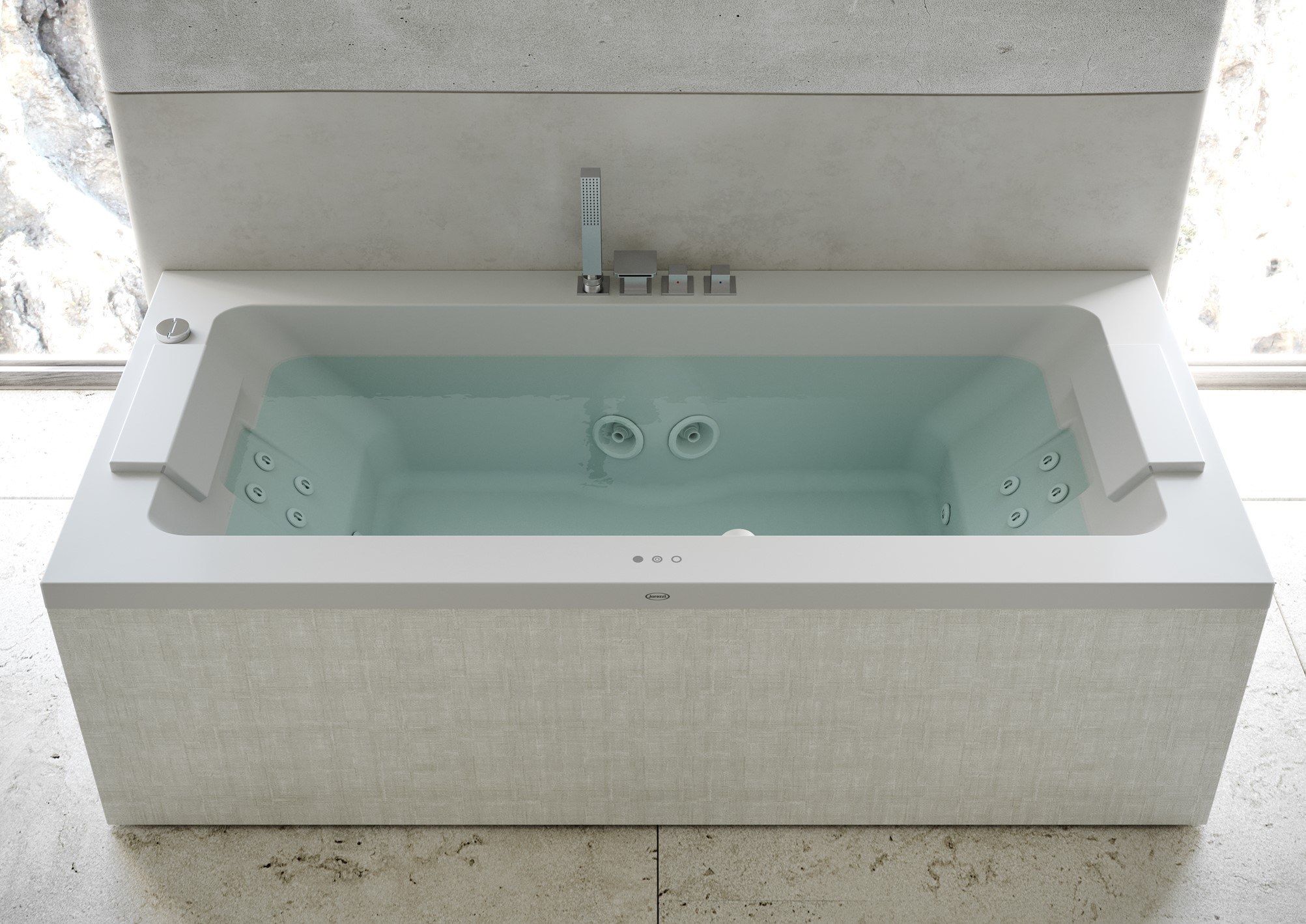 2 seater hydromassage rectangular bathtub SHARP DOUBLE By Jacuzzi ...