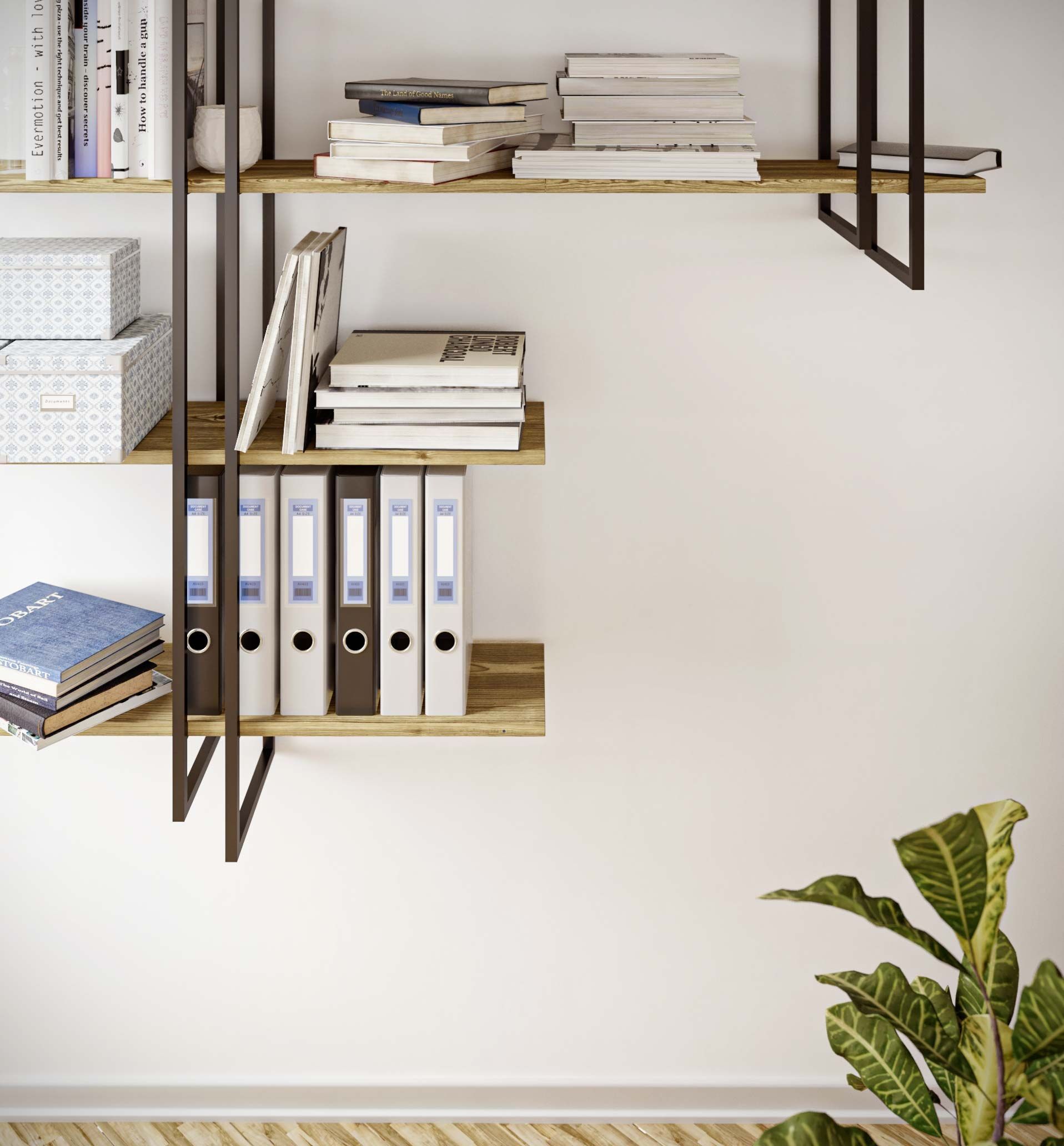 Libreria angolare sospesa SHELL By Damiano Latini