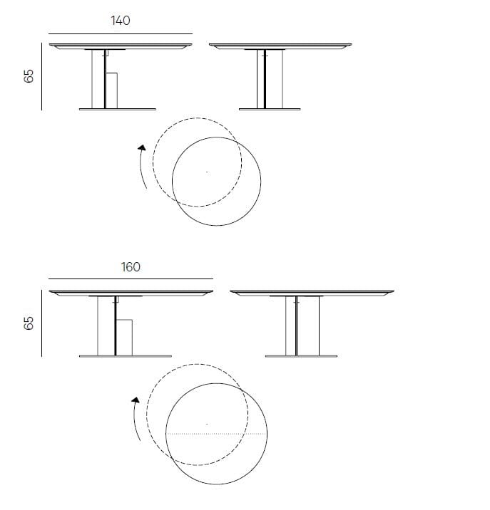 Swivel table with steel base and stone top SHIFT By Henge design ...