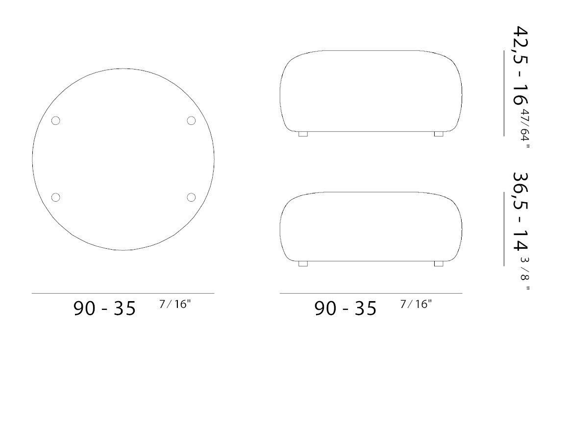 SHODO 90 | Round pouf By m.arte design design Enzo Berti