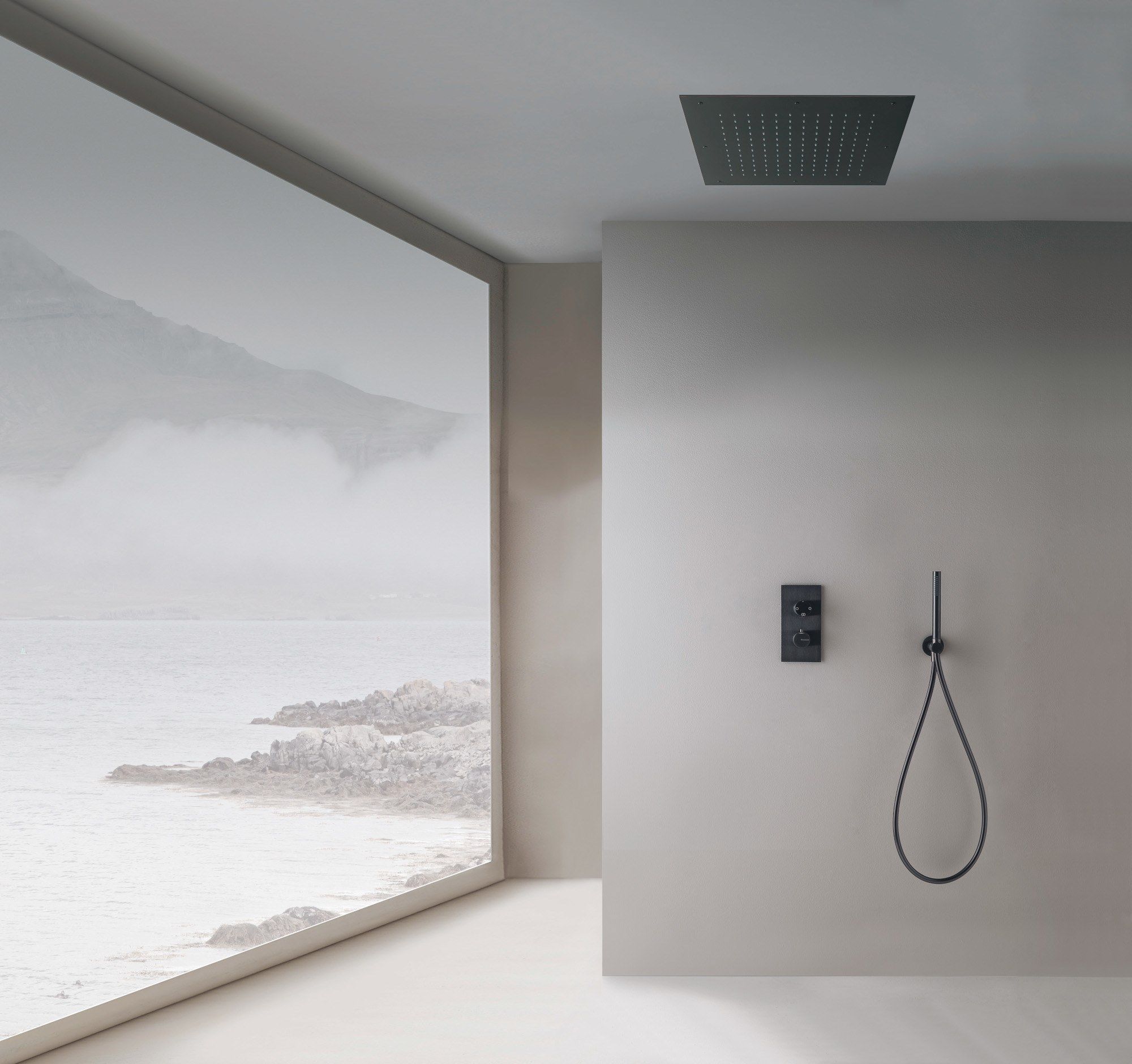 SHOWERS INOX Ceiling mounted square stainless steel overhead shower By ...