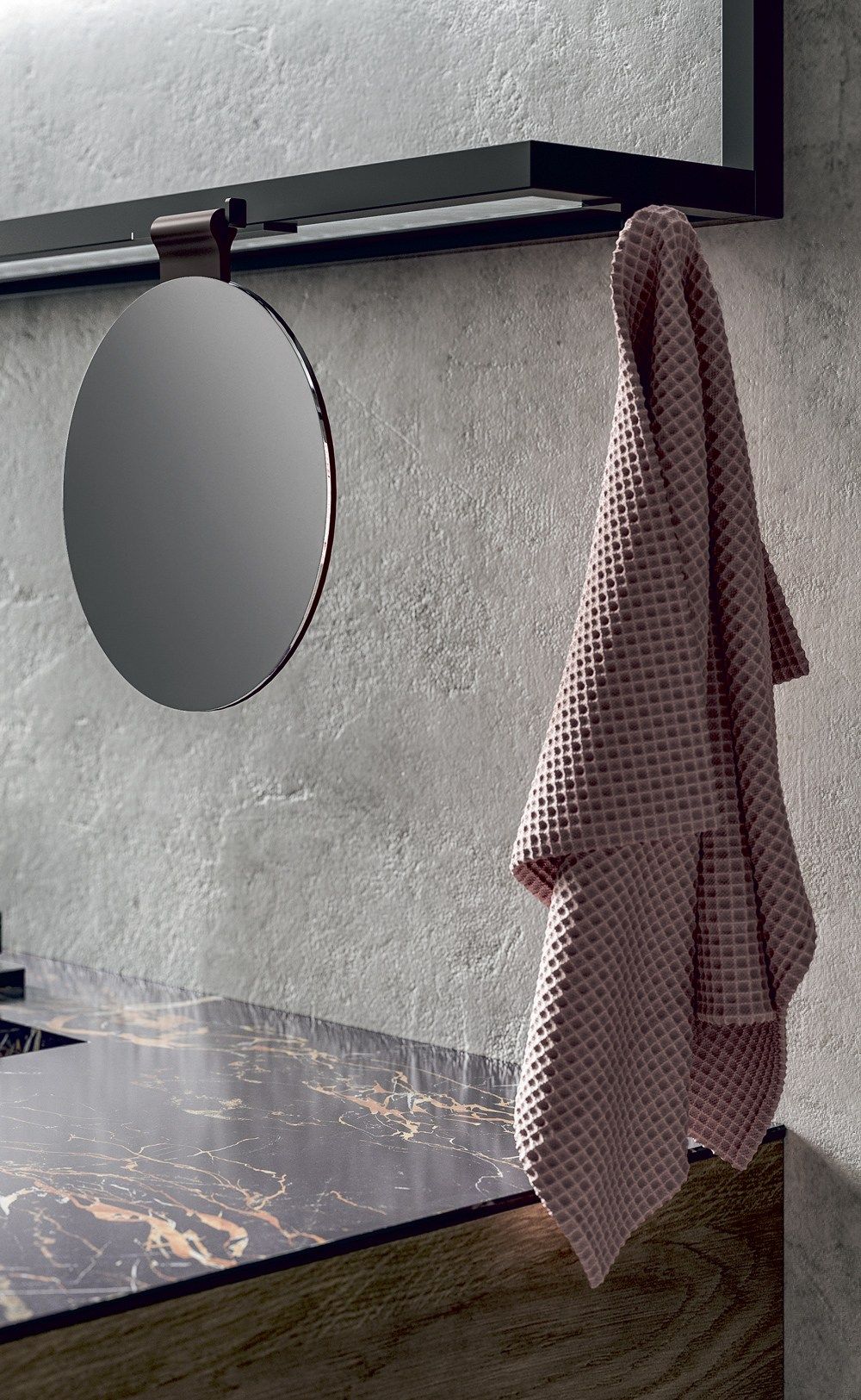 Single wall-mounted wood veneer vanity unit with drawers SIDÉRO COMP. 5 ...