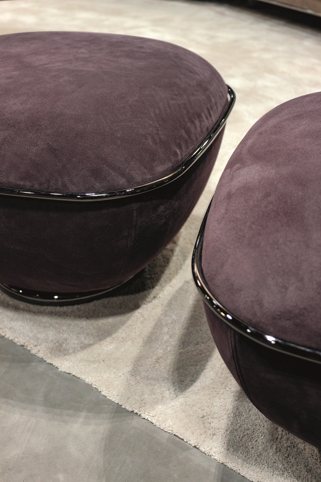 Square leather pouf SIGMA By Longhi design Elle Studio