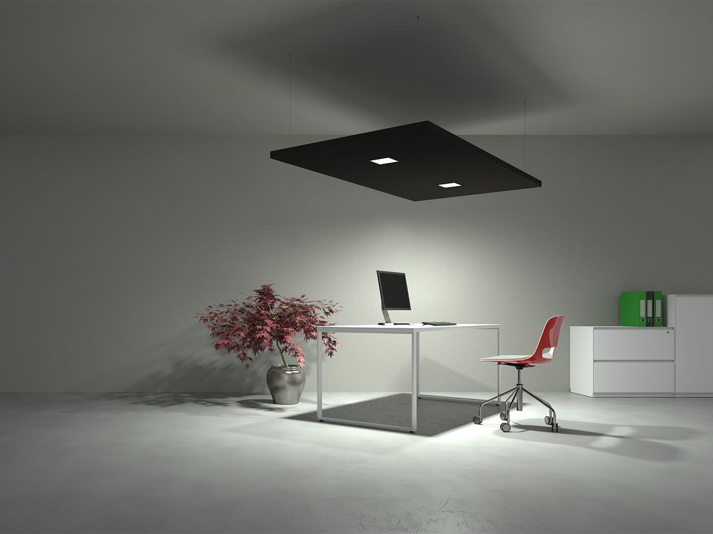 SILENTE | Hanging acoustic panel with Integrated Lighting By Caruso ...