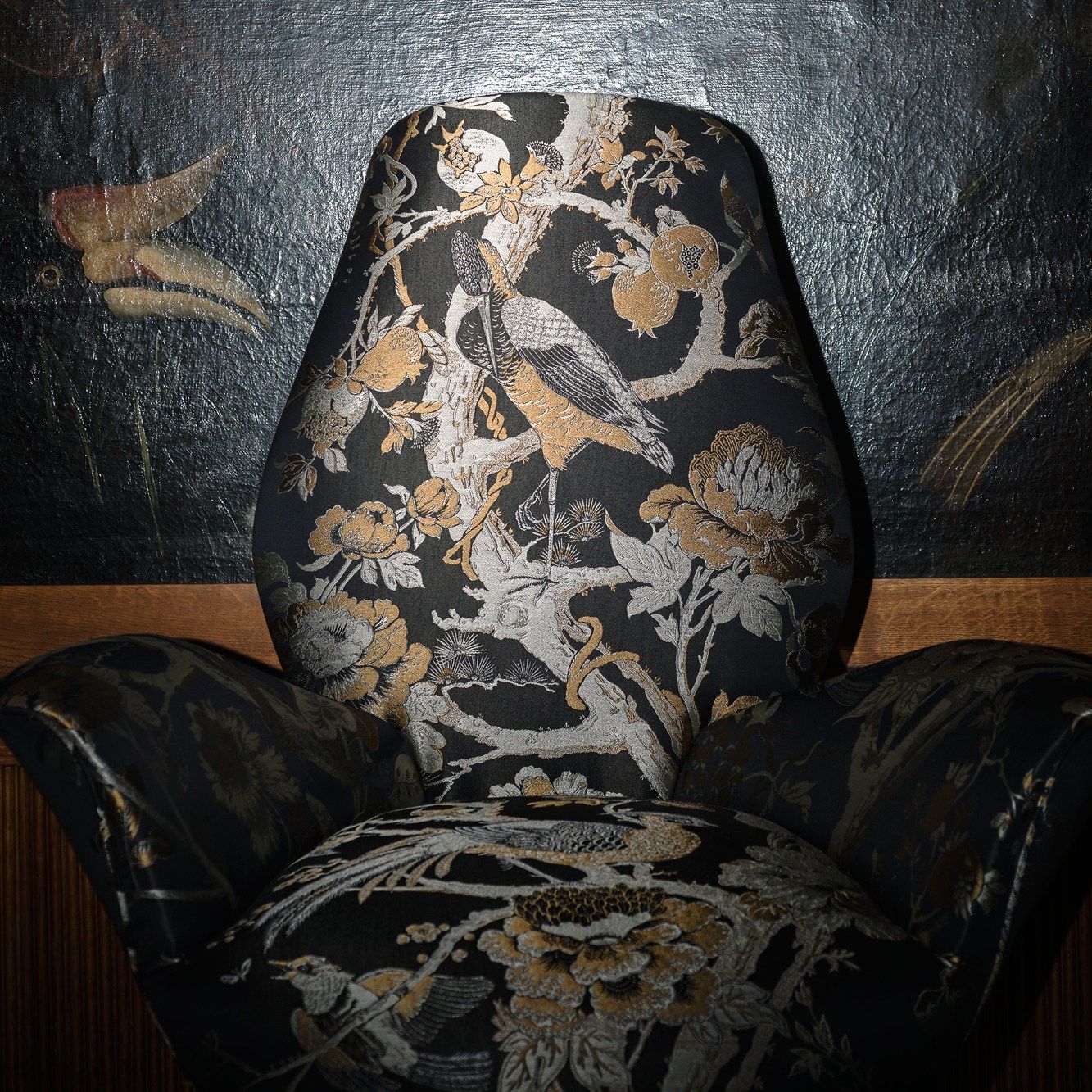 SILKBIRD JACQUARD Jacquard fabric with floral pattern By Dedar