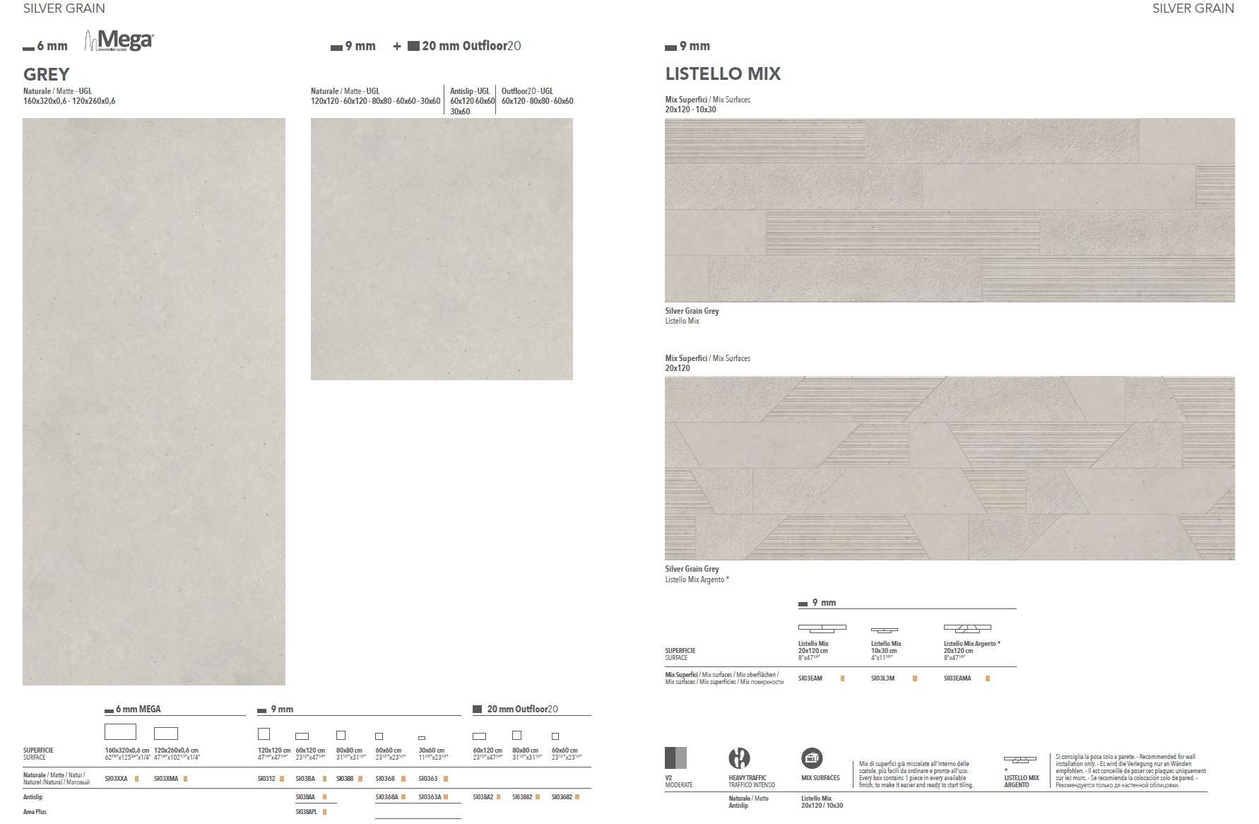 Porcelain stoneware wall/floor tiles with stone effect SILVER GRAIN ...