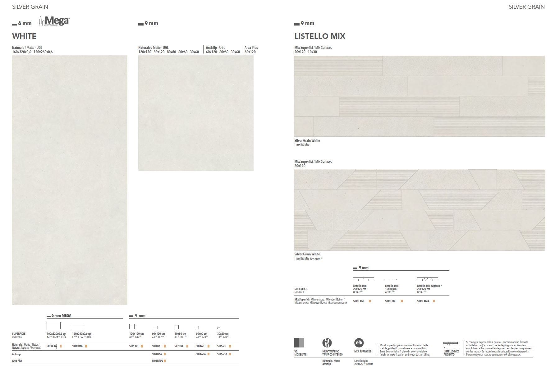 SILVER GRAIN WHITE Porcelain stoneware wall/floor tiles with stone ...